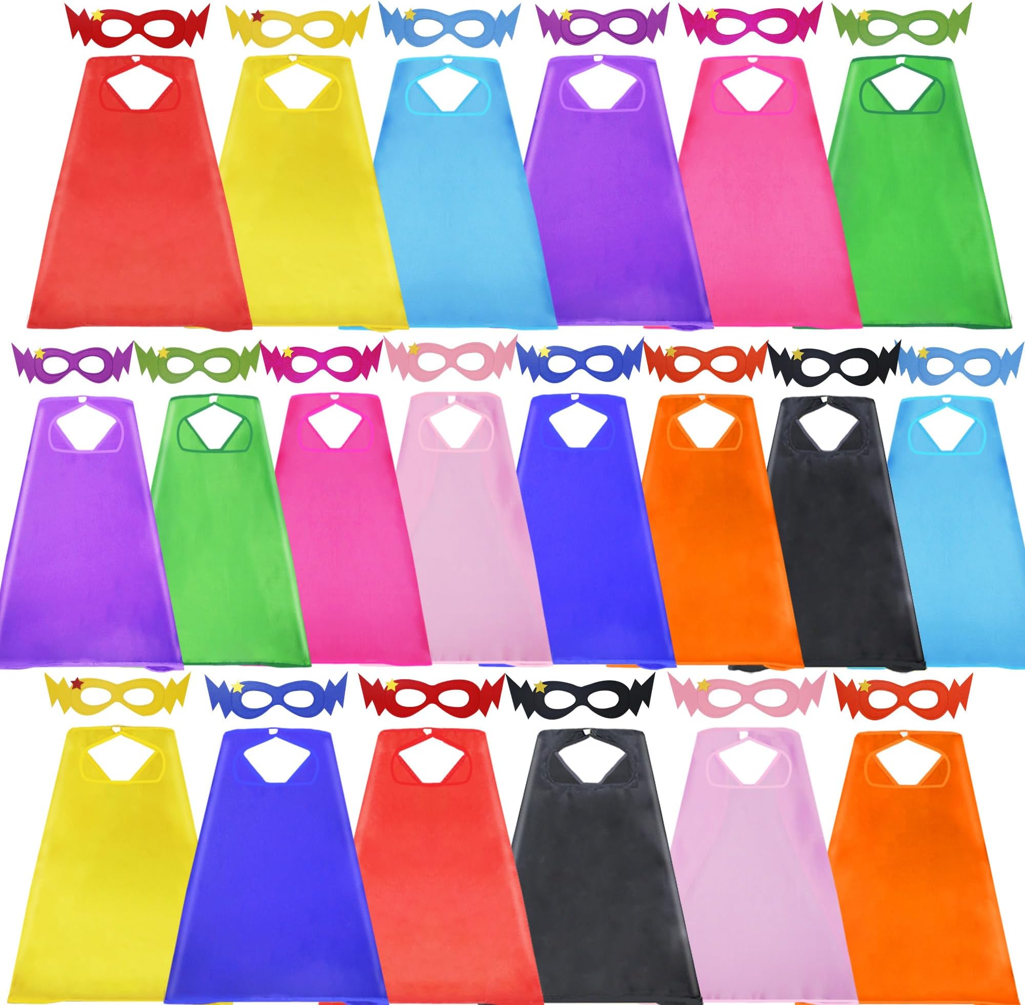 ADJOY Kids Superhero Capes and Masks with Large Superhero Stickers ...