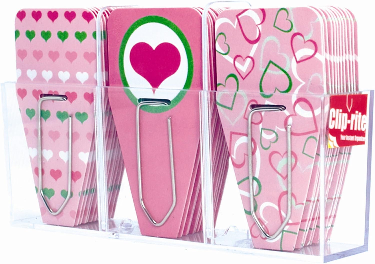 Amazon.com : Clip-rite Clip-Tabs Small Printed Hearts Pink 12 Clip-Tabs ...