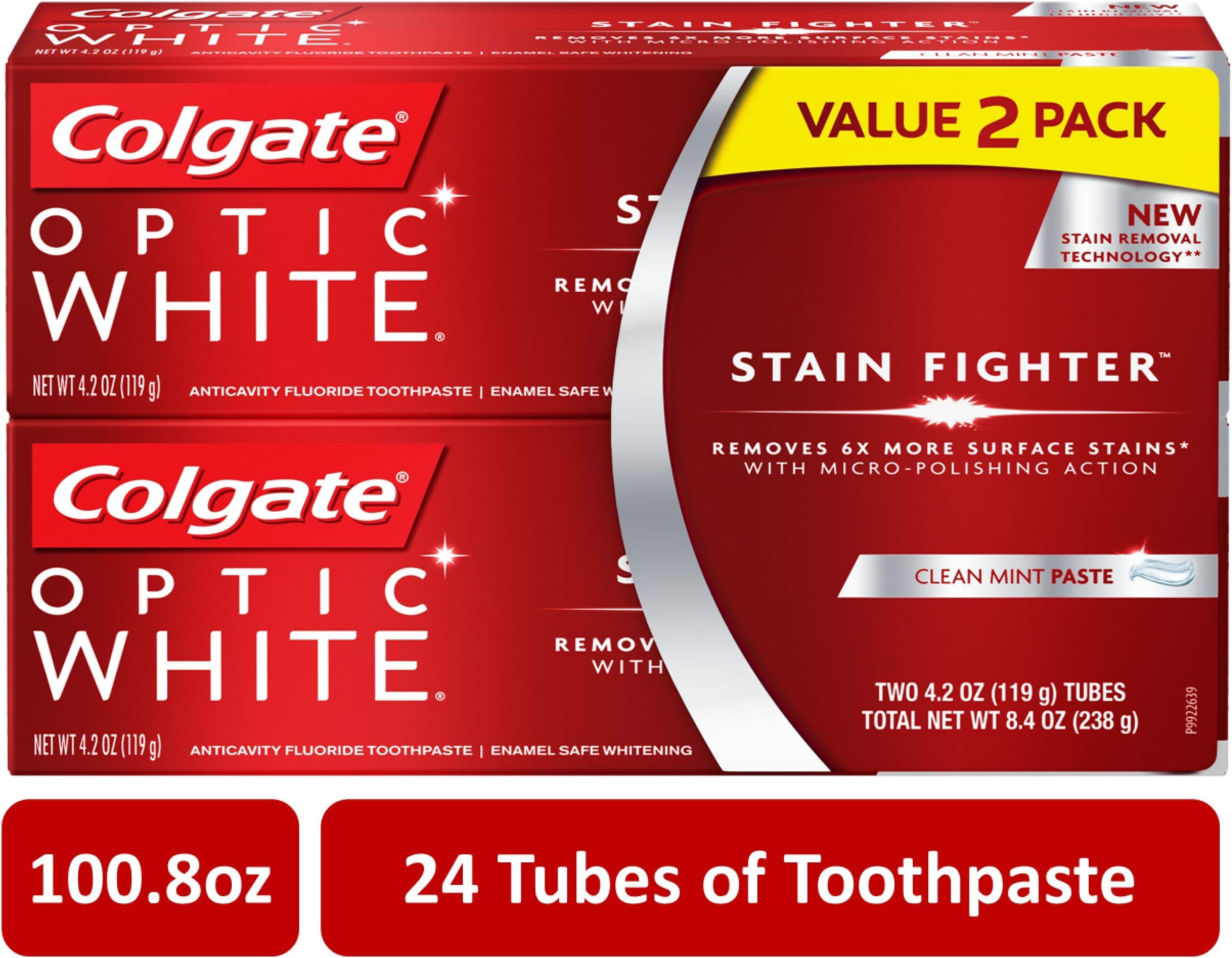 Amazon.com : Colgate Optic White Stain Fighter Whitening Toothpaste - 4 ...