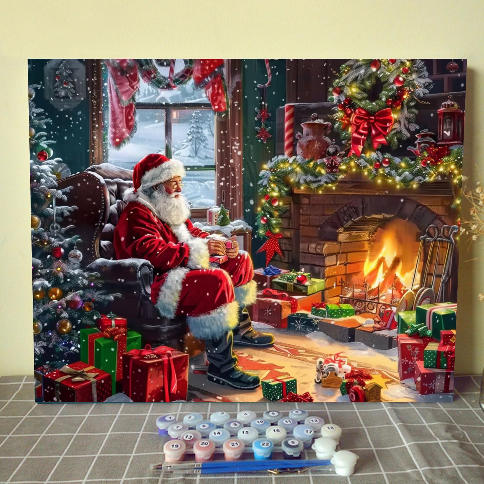 Amazon.com: Aihonmin Christmas Paint by Numbers Kits for Adult Santa ...