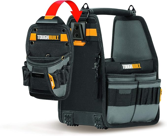ToughBuilt - 8" Tote with Pouch, ClipTech, 31 Pockets and Loops, Rivet ...
