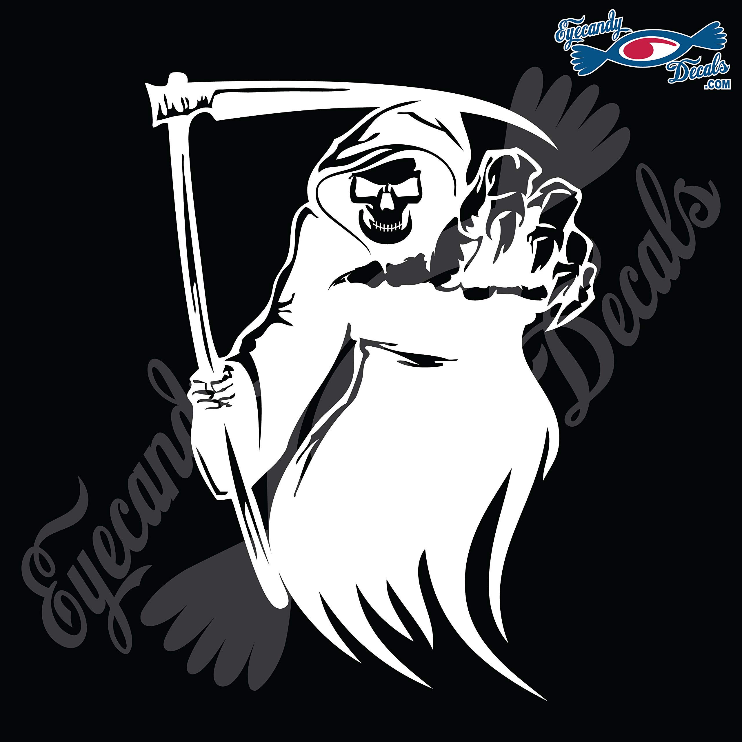 Amazon.com: Eyecandy Decals Grim Reaper 6" White Decal Sticker : Automotive