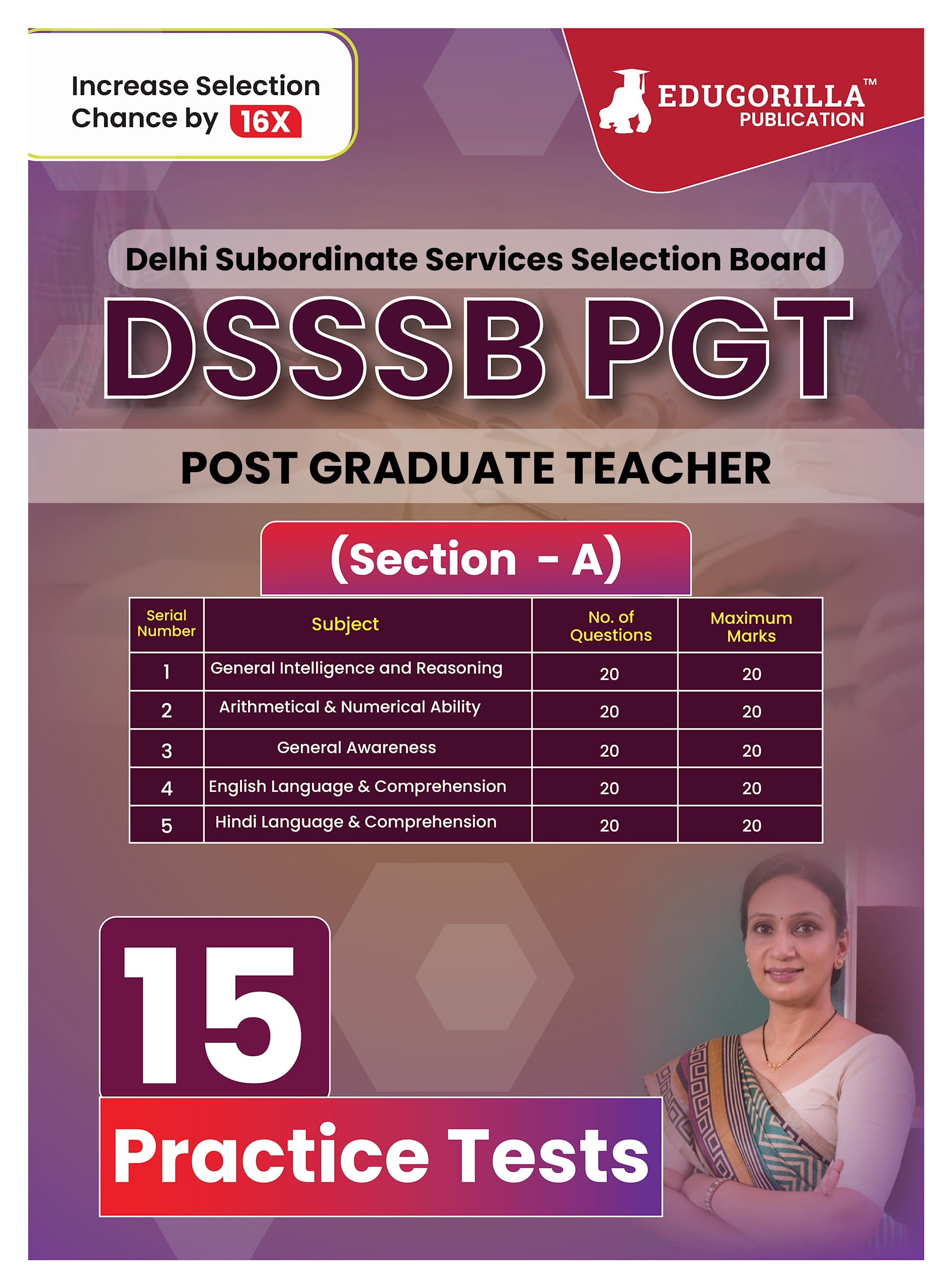 DSSSB PGT Book 2024 : Post Graduate Teacher (Section A) - General Awareness, Reasoning ...