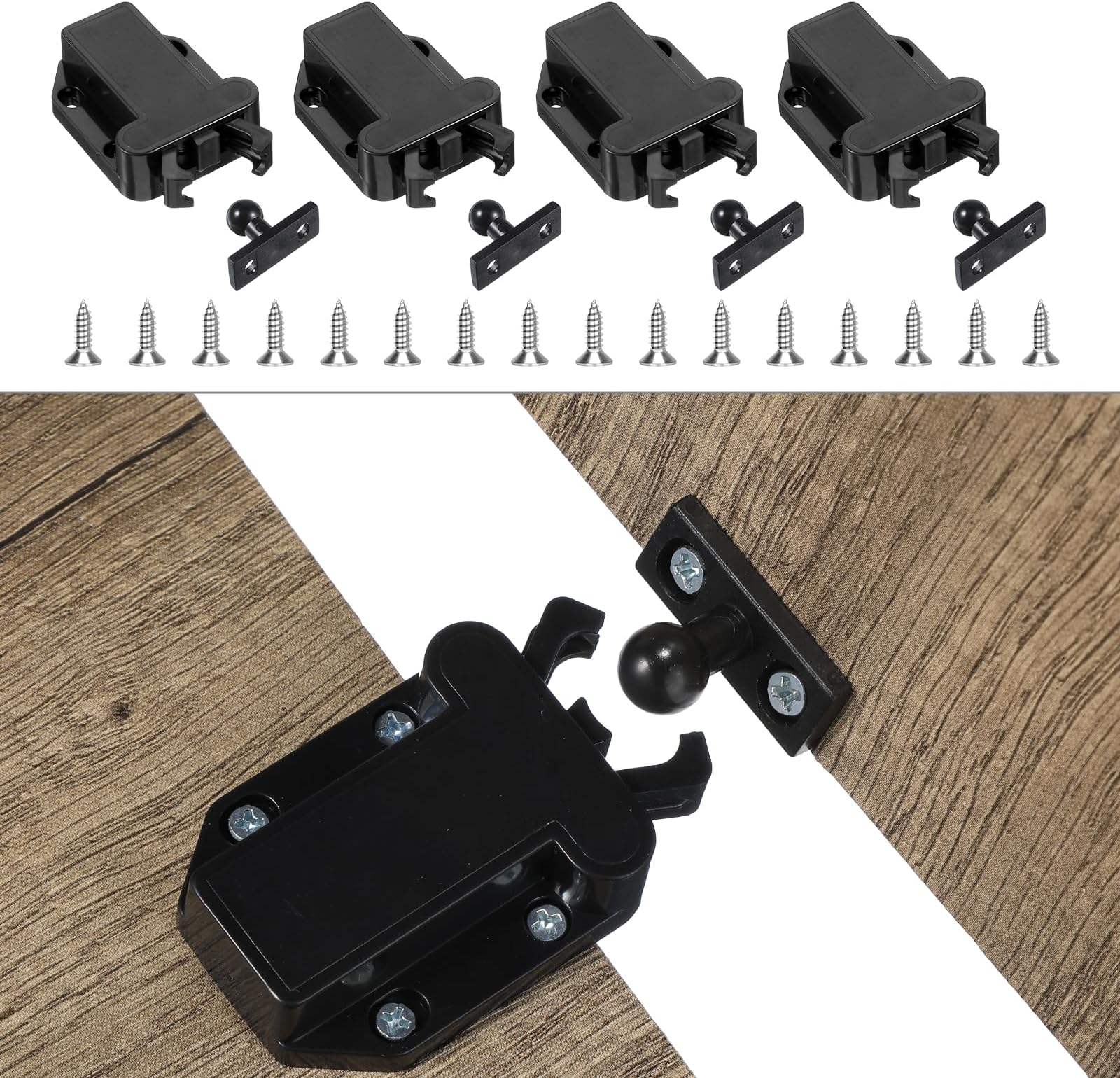 4 x Spring Loaded Mini Tip Push Catch Release Latch Caravan Boat ...