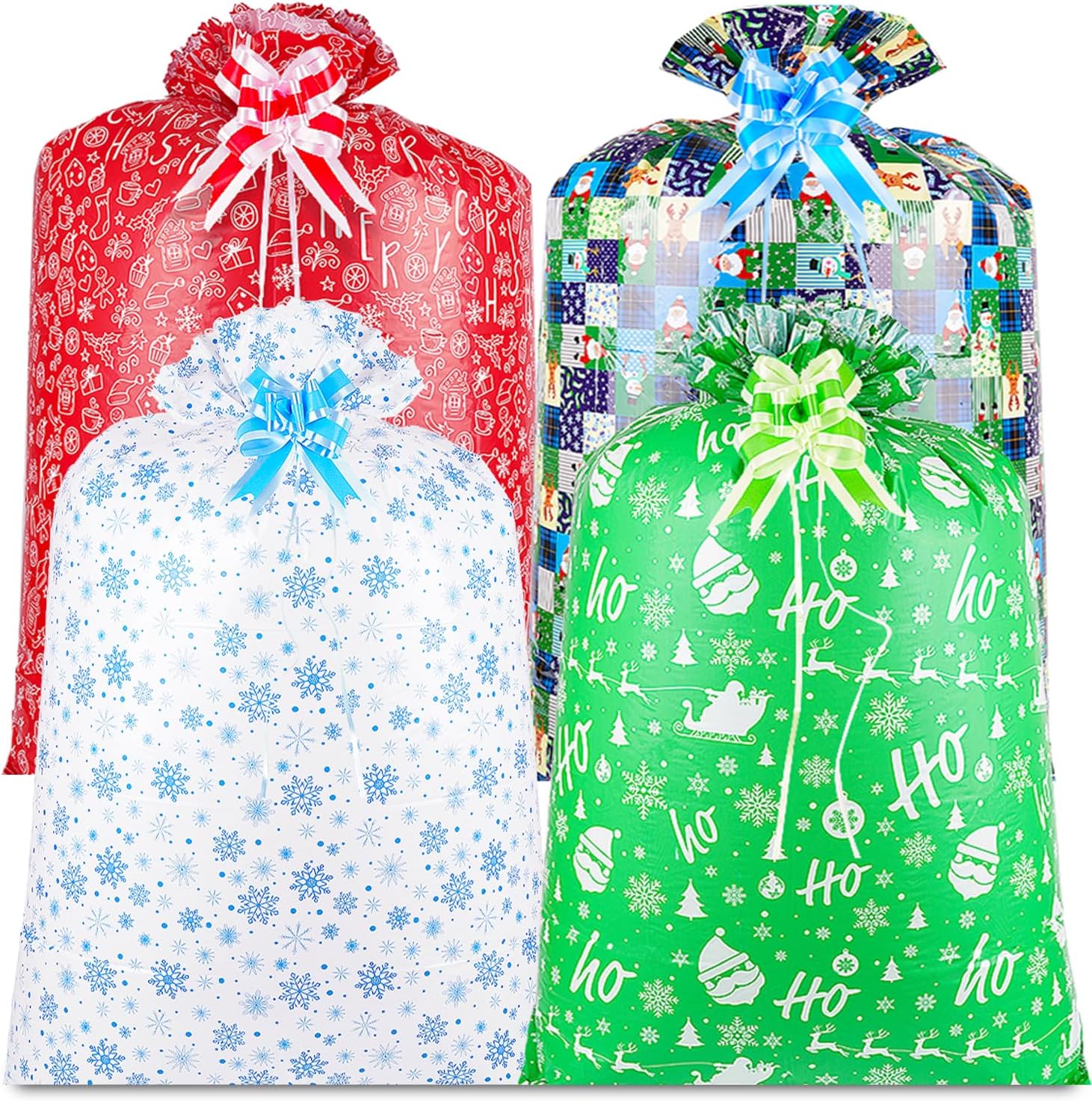 Amazon.com: JWSCYSY 4 Extra Large Christmas Bags, Jumbo 60" x 36 ...