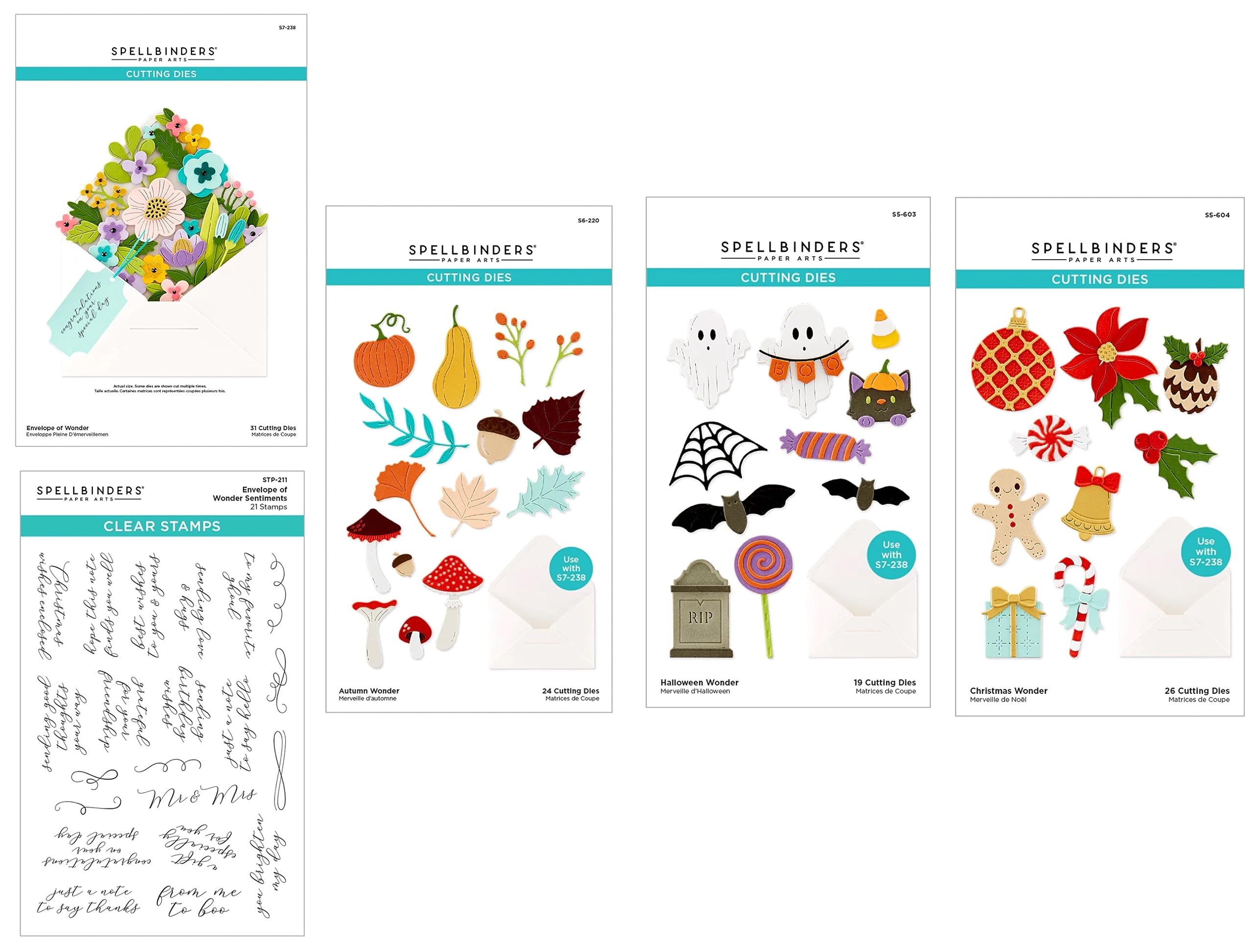 Amazon.com : Spellbinders Envelope of Wonder, 4 Die Sets, Envelope of ...