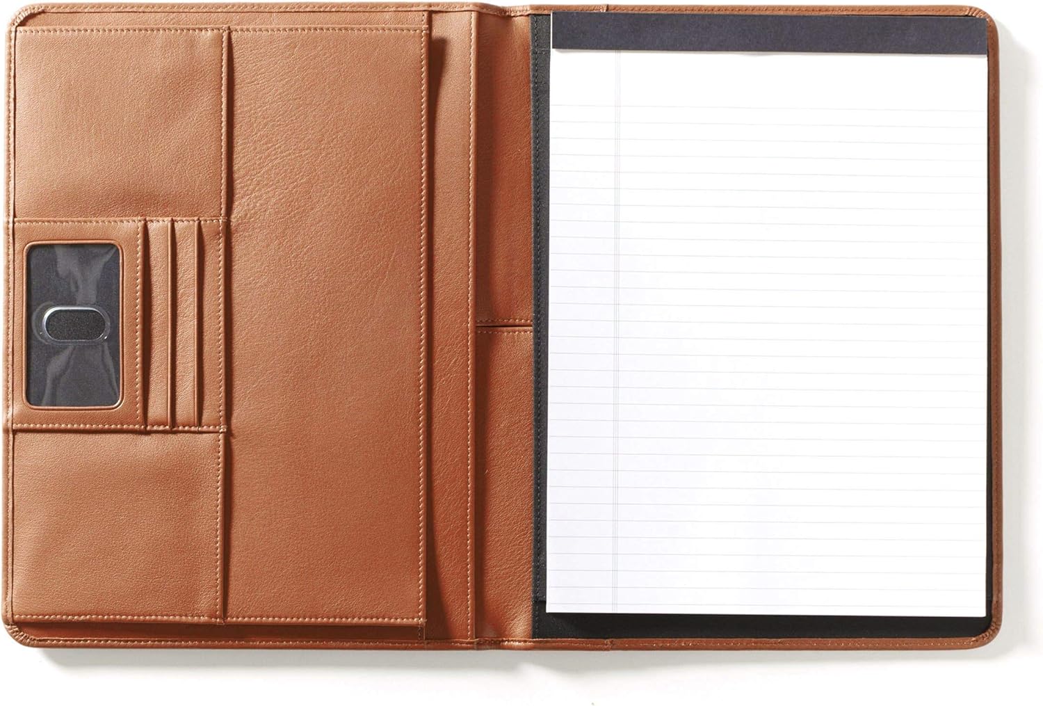 Amazon.com : Leatherology Cognac Full Grain Leather Deluxe Portfolio ...