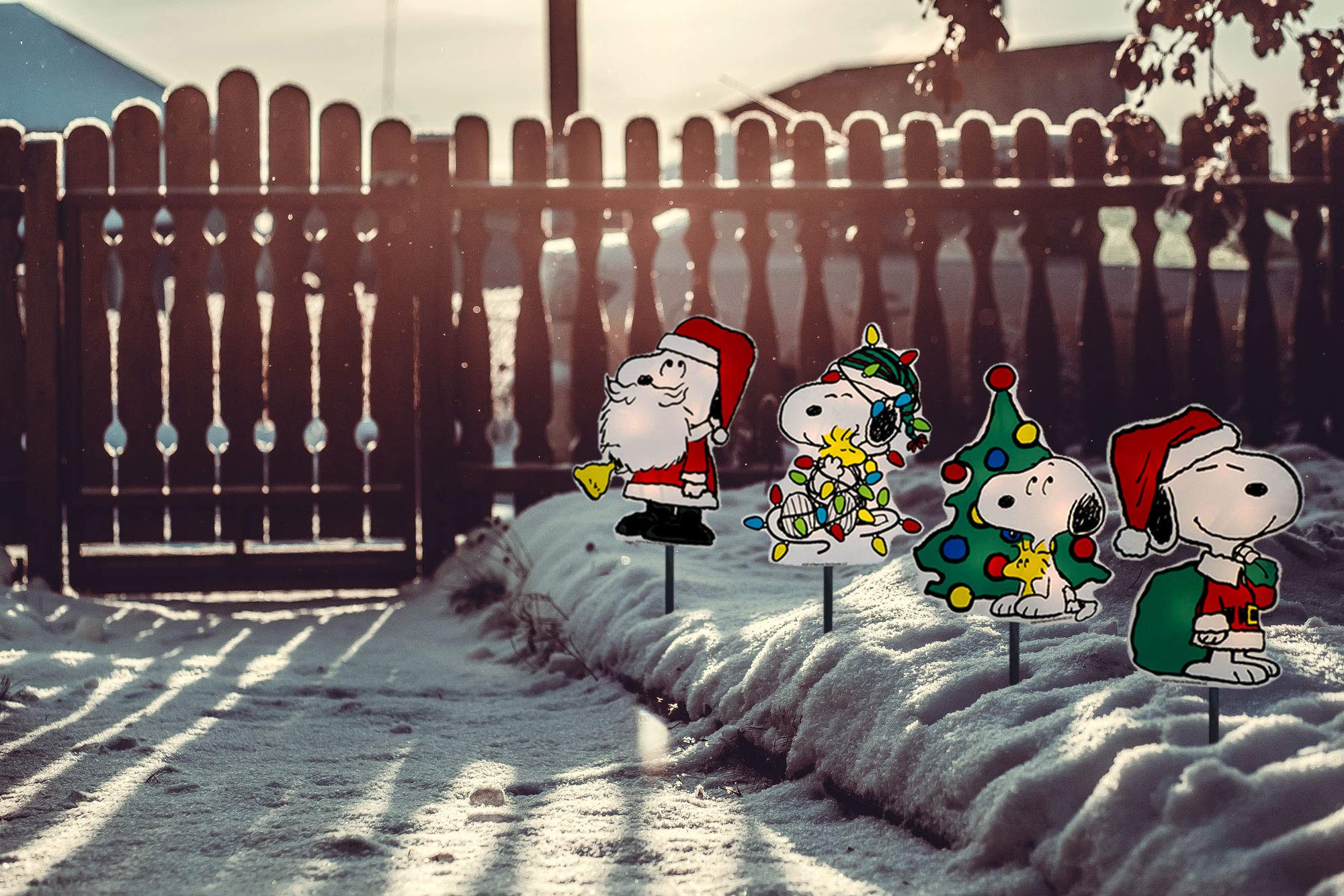 Snoopy Christmas Lights Wallpaper