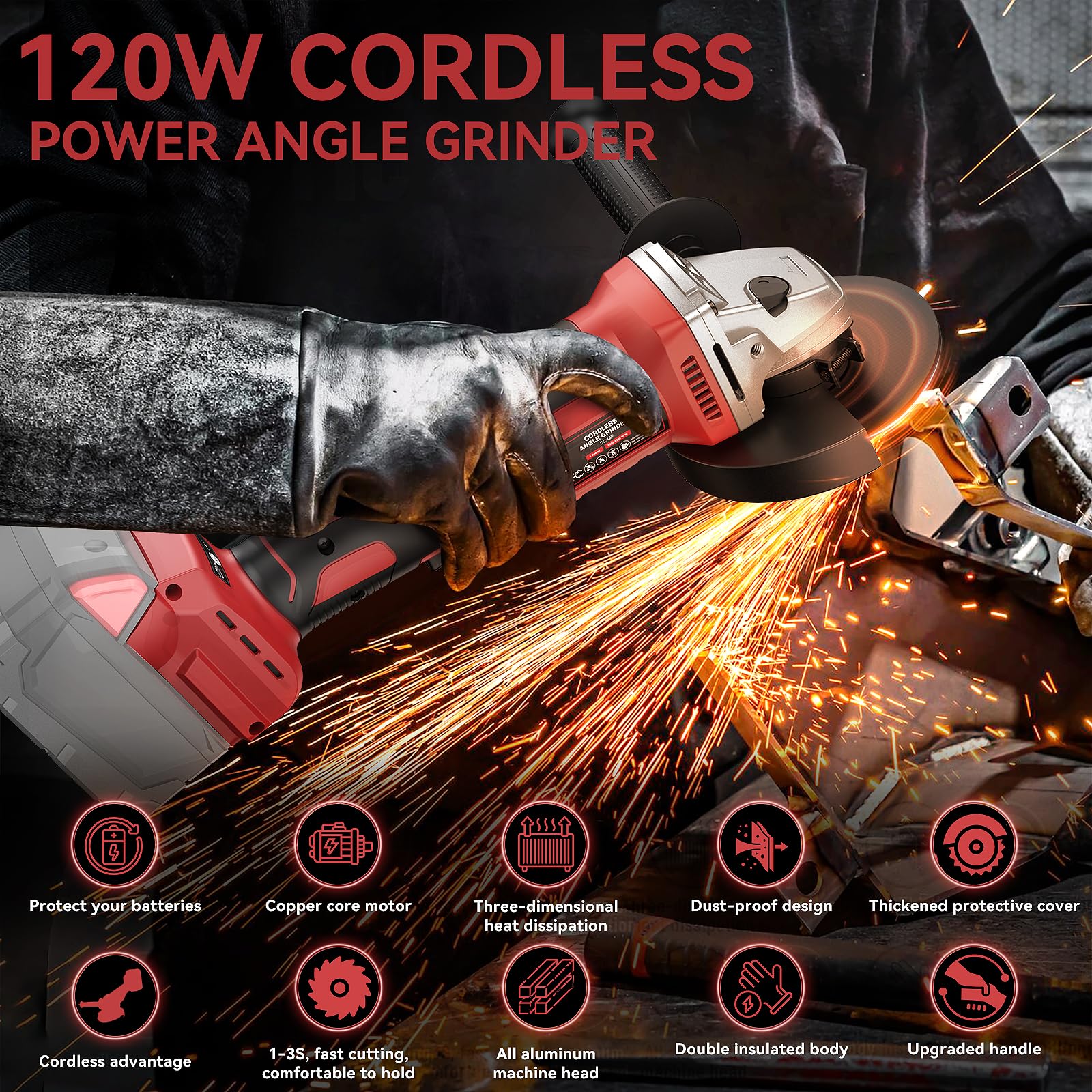 Snapklik.com : Cordless Power Angle Grinder For Milwaukee 18v Battery ...