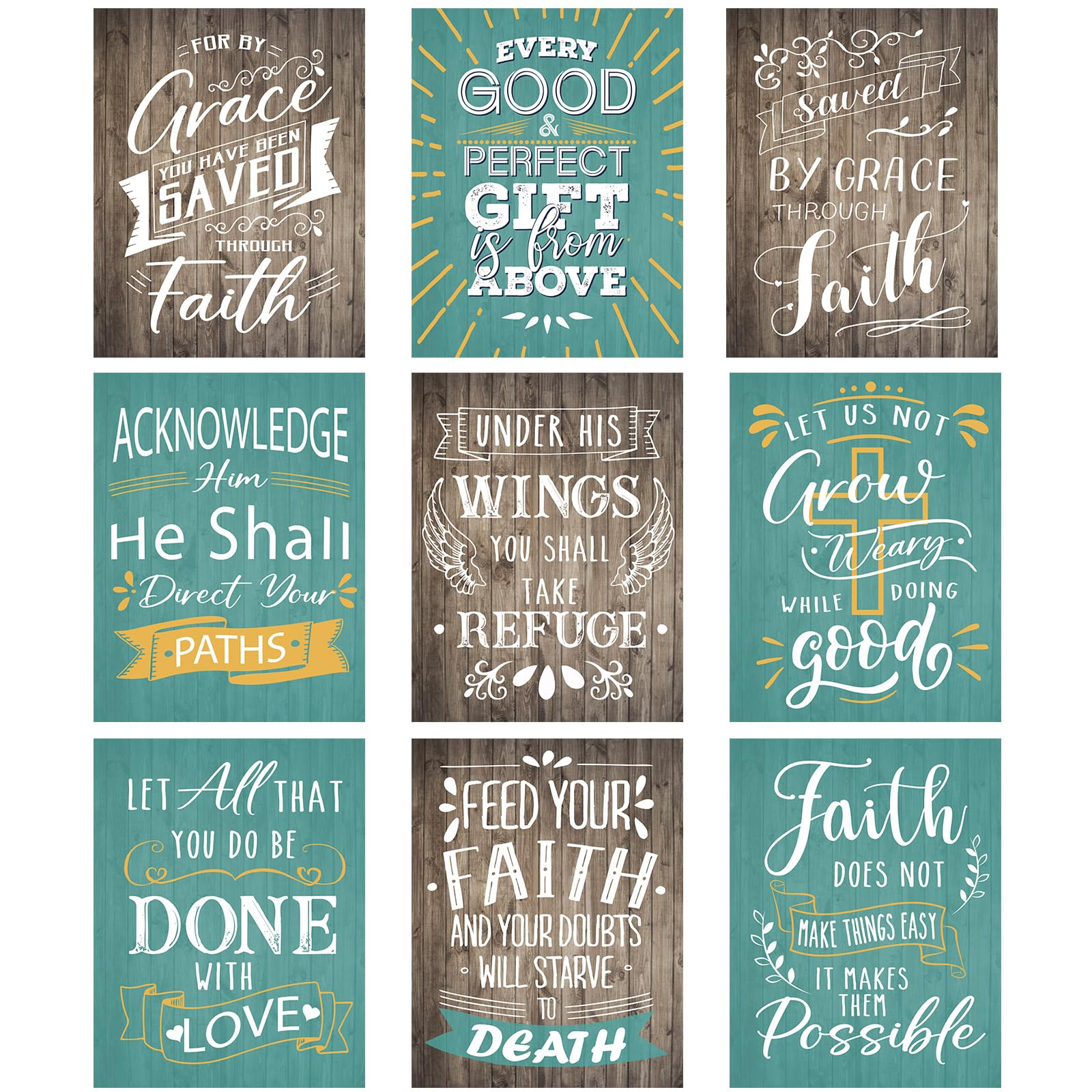 Amazon.com: Dunzoom 9 Pcs Religious Sunday School Posters for Kids, 19. ...