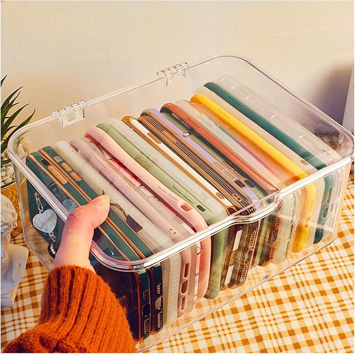 Amazon.com: HFKJway Multifunctional Phone Case Storage Holder with Lids ...