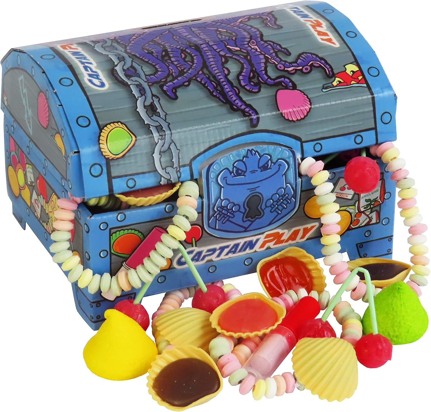 CAPTAIN PLAY Coffre au Trésor avec Confiseries Assorties de Bonbon ...