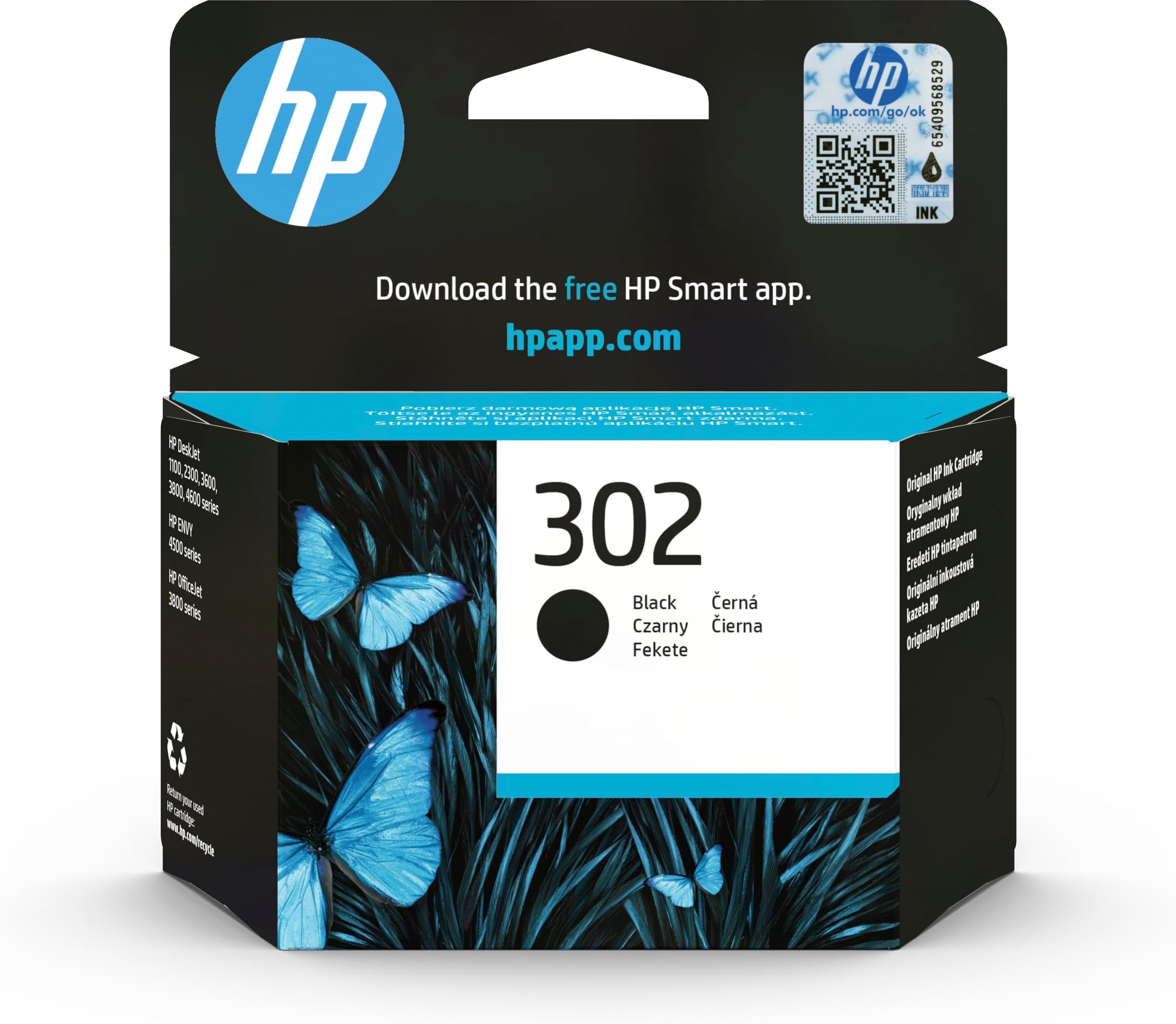 HP F6U66AE 302 Original Ink Cartridge, Black, Single Pack : Amazon.co ...