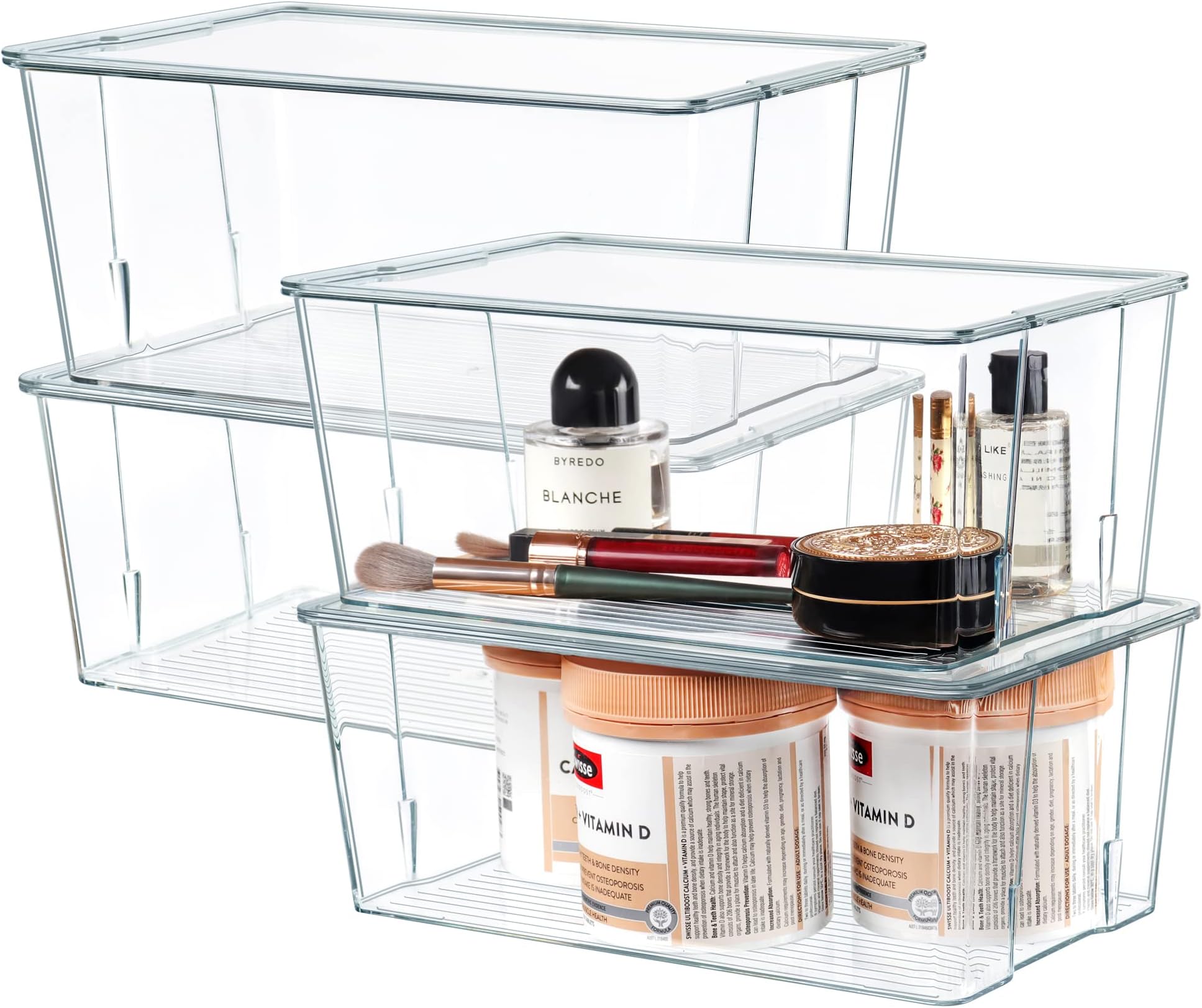 Amazon.com - iDesign Plastic Stackable Closet Organizer with Lid, Home ...