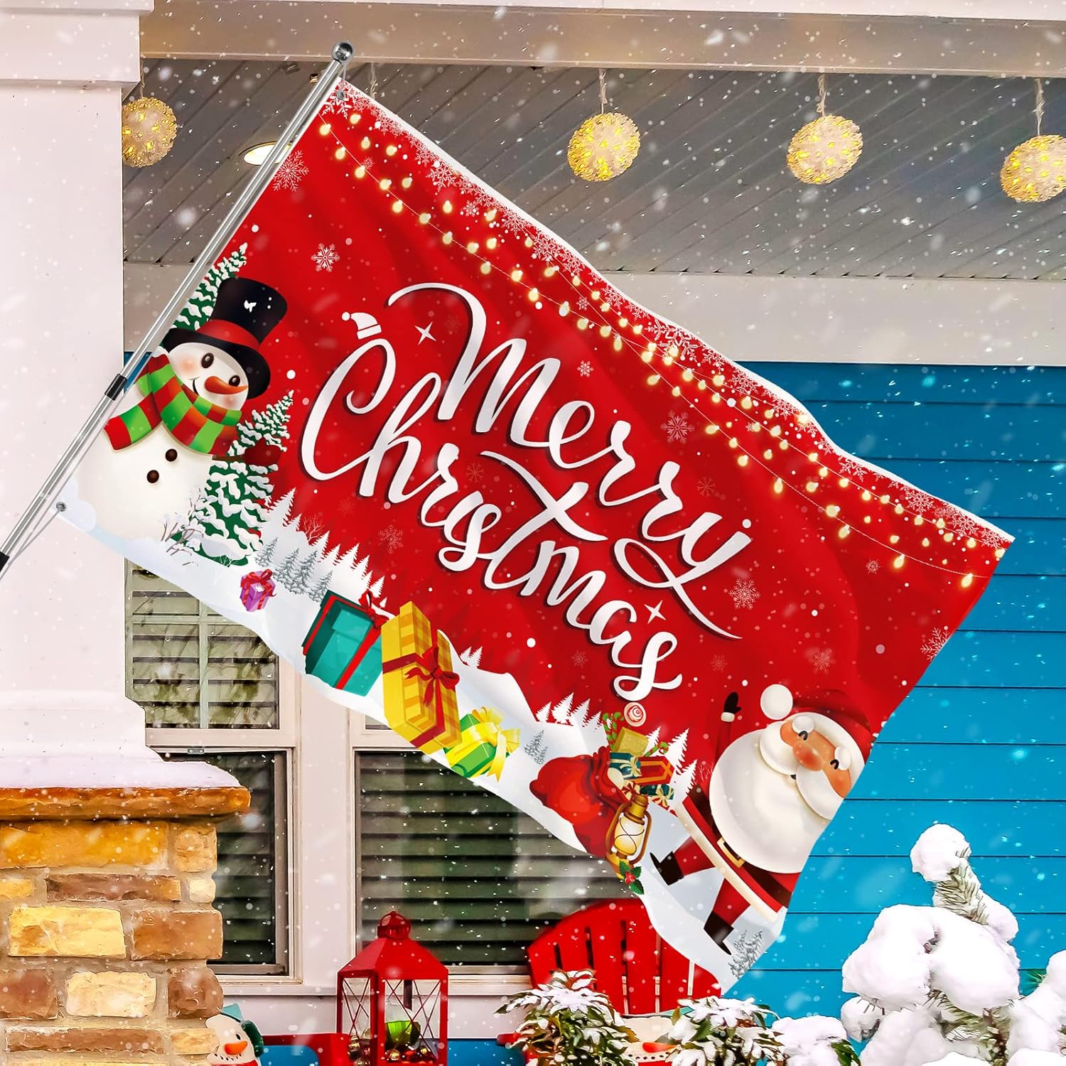 Amazon.com: Tiamon Christmas Flag 3 x 5 Feet Double Sided for Outside ...