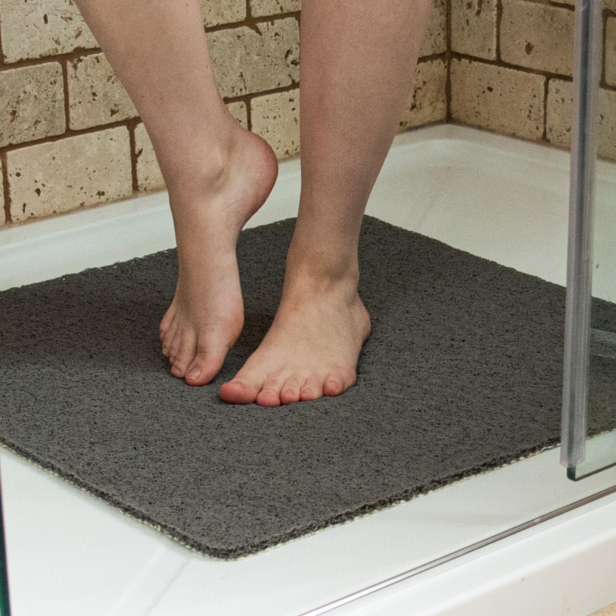 Amazon.com: ENKOSI Square Shower Mat Non Slip - Loofah Shower Mats for ...