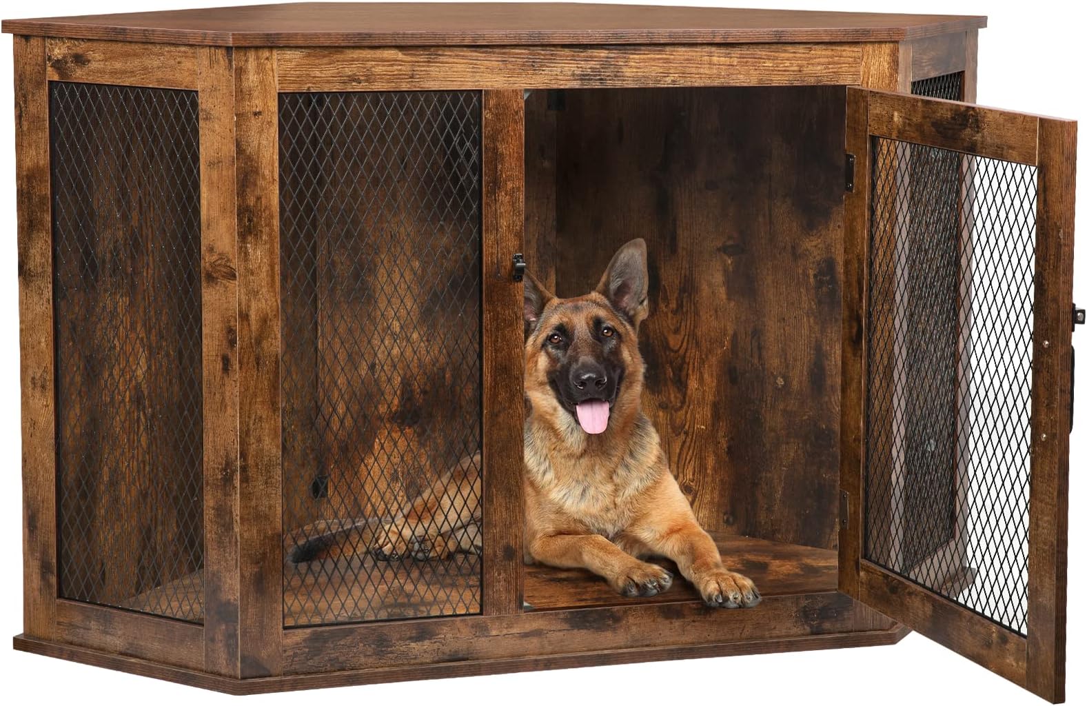 Amazon.com : MCombo Corner Dog Crate, End Table Kennel with Door ...