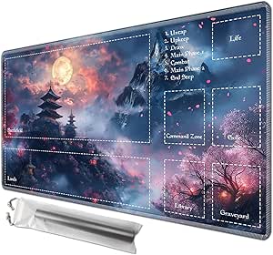 Amazon.com: JANENFNA Playmat 24" x 14" with Magic Zones for MTG Card ...