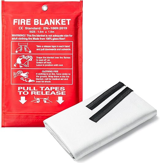 BMLIMITED BML Fire Blanket 1m x 1m, Large Soft Case, Quick Unfolding ...