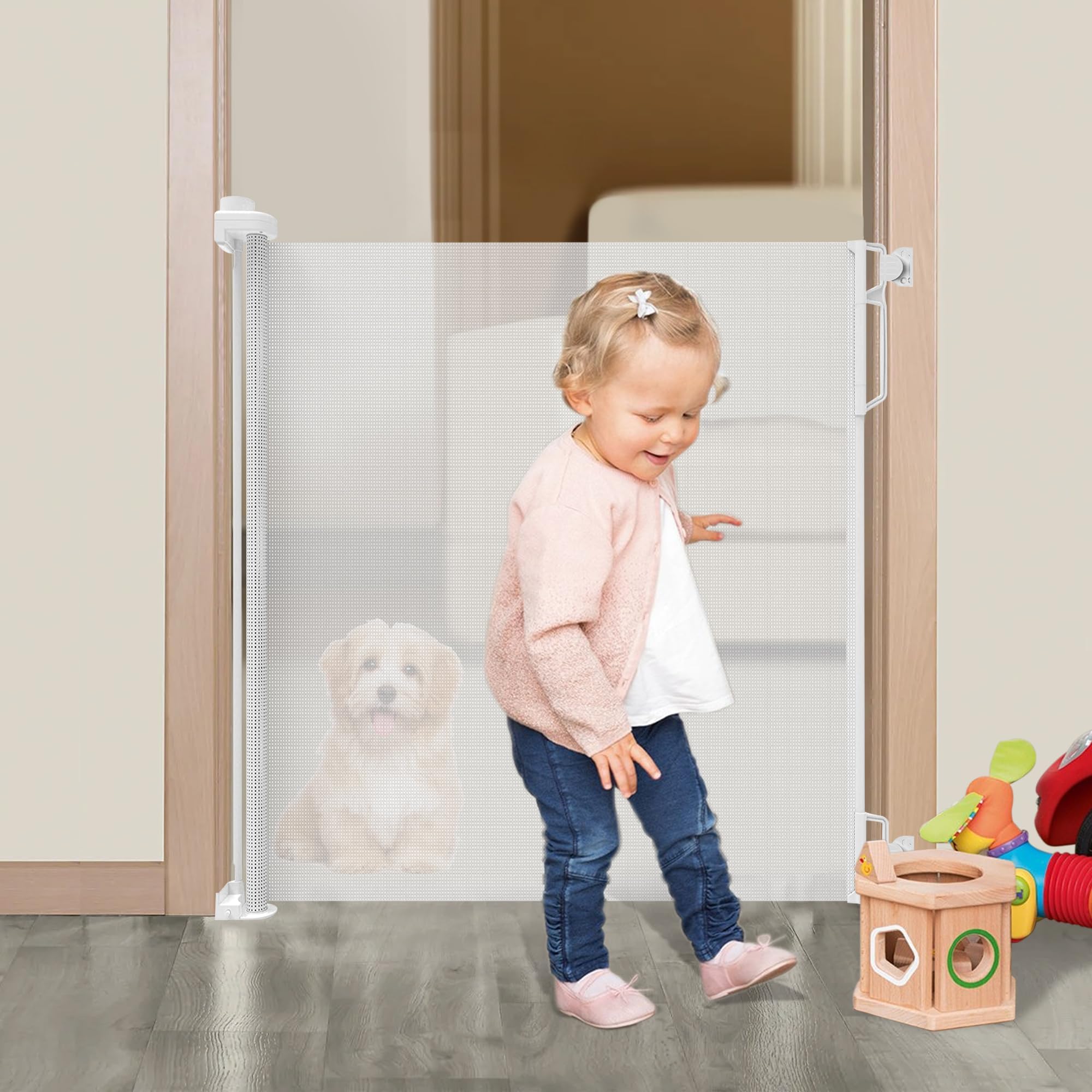 Retractable Stair Gate for Baby and Dogs,140 X 83cm(55x33in) Baby Gate ...