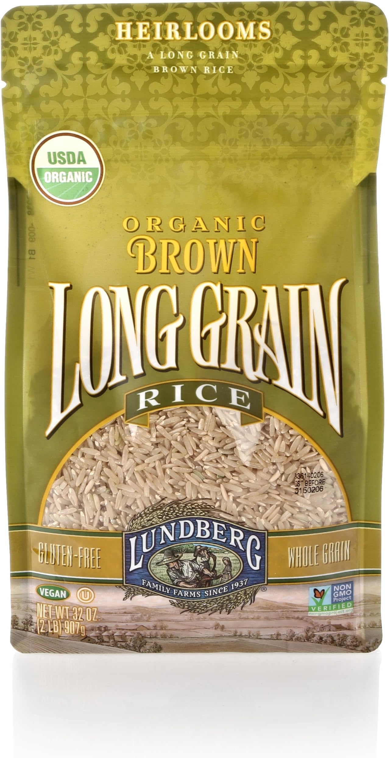 Amazon.com : Lundberg Brown Rice, Organic Long Grain Rice - Non-Sticky ...
