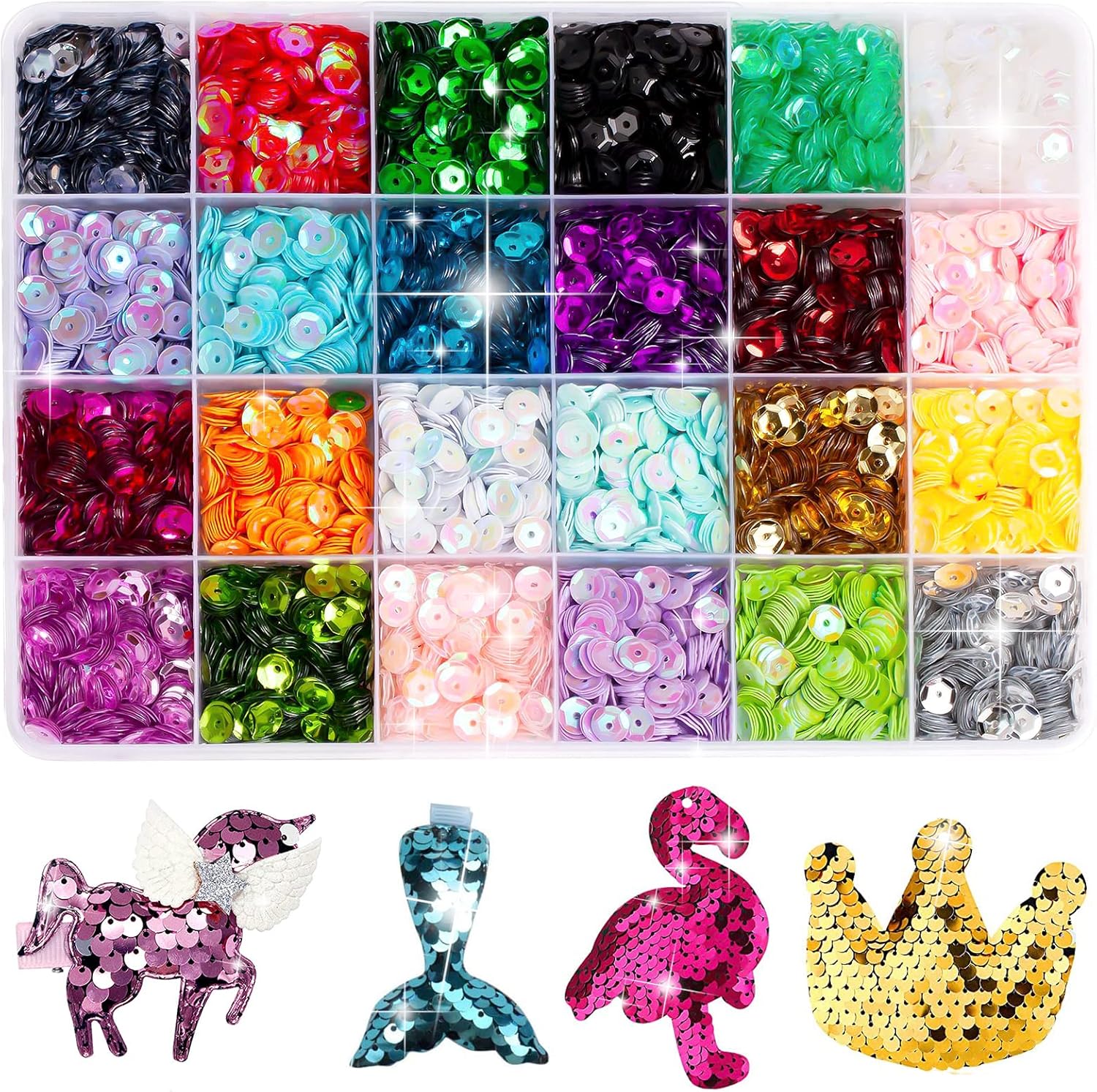 8400 Stücke 24 Farben 5mm Pailletten Basteln, Lose Craft Pailletten ...