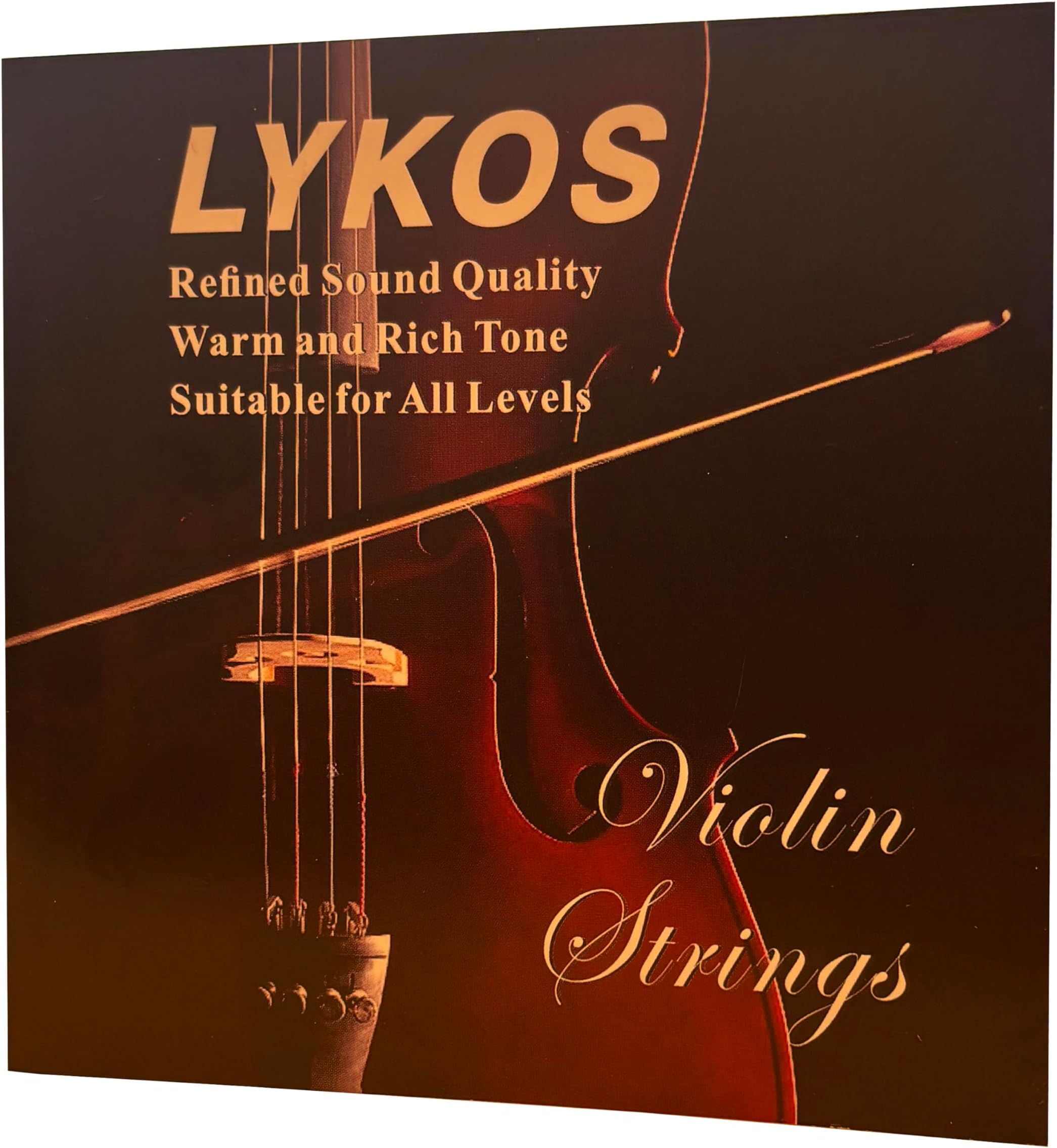 Amazon.com: Lykos 2 Pack Full Set Violin Strings G-D-A-E Universal ...