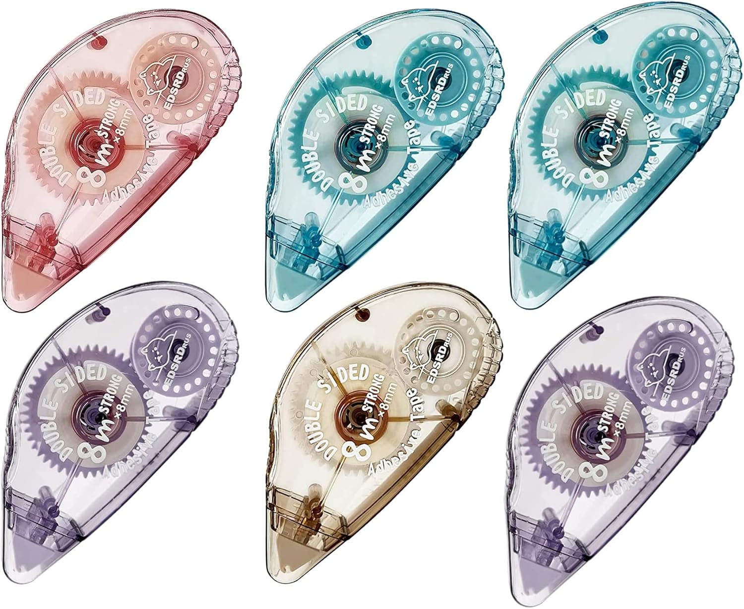 Amazon.com : Total 6pcs Double Sided Adhesive Tape Roller Scrapbook ...