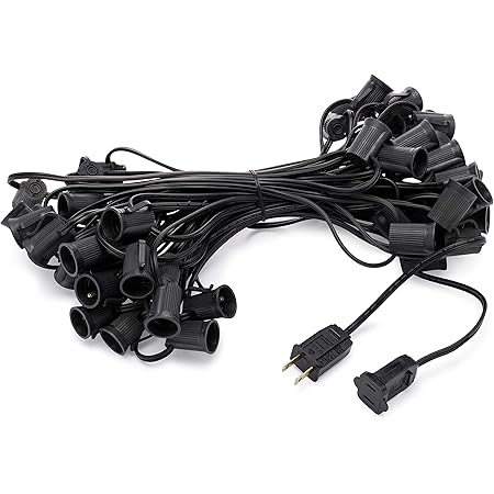 Amazon.com: EZLS C7 Light Strand SPT-1 50ft Green Wire C7 Christmas ...
