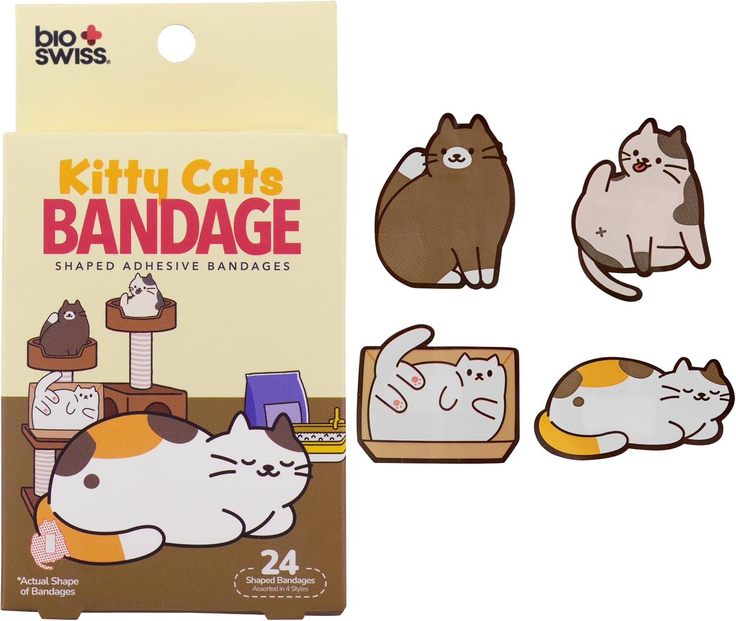 Amazon.com: BioSwiss Bandages, Kitty Cats Shaped Self Adhesive Bandage ...