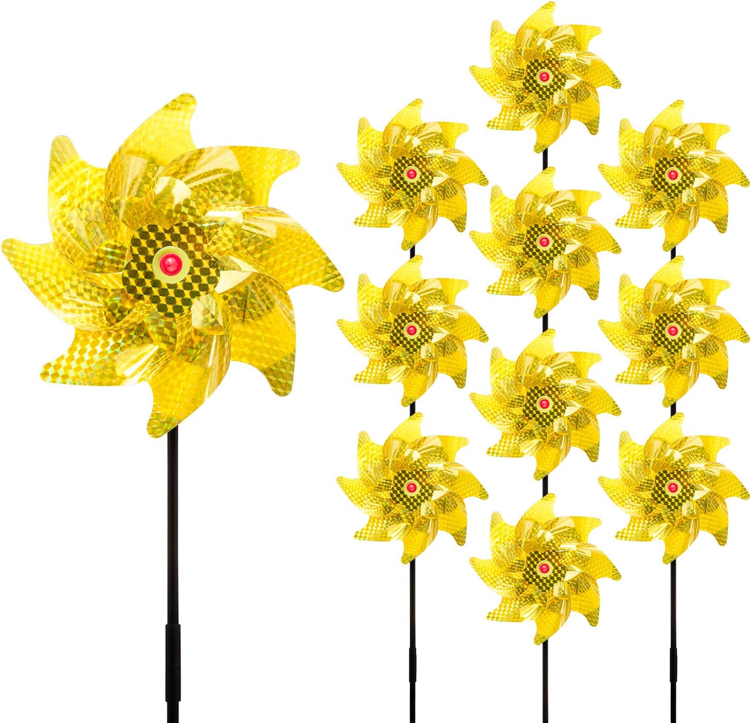 Amazon.com: 10-Pack Sparkly Reflective Pinwheels, Pin Wheel Holographic ...