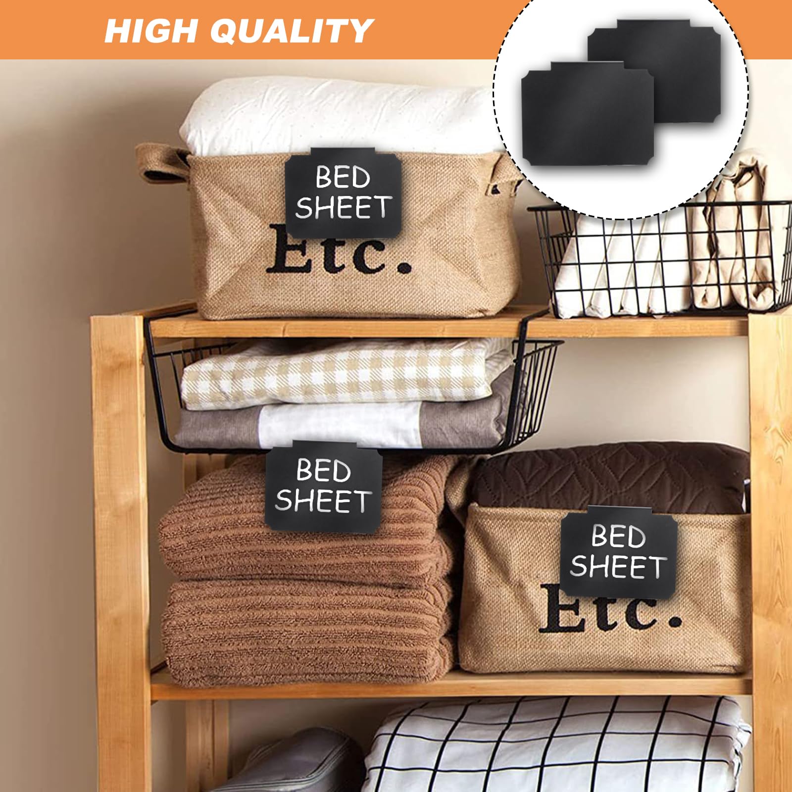 Basket Label Clip On 12 PCS Chalkboard Labels Holder for Storage Boxes ...