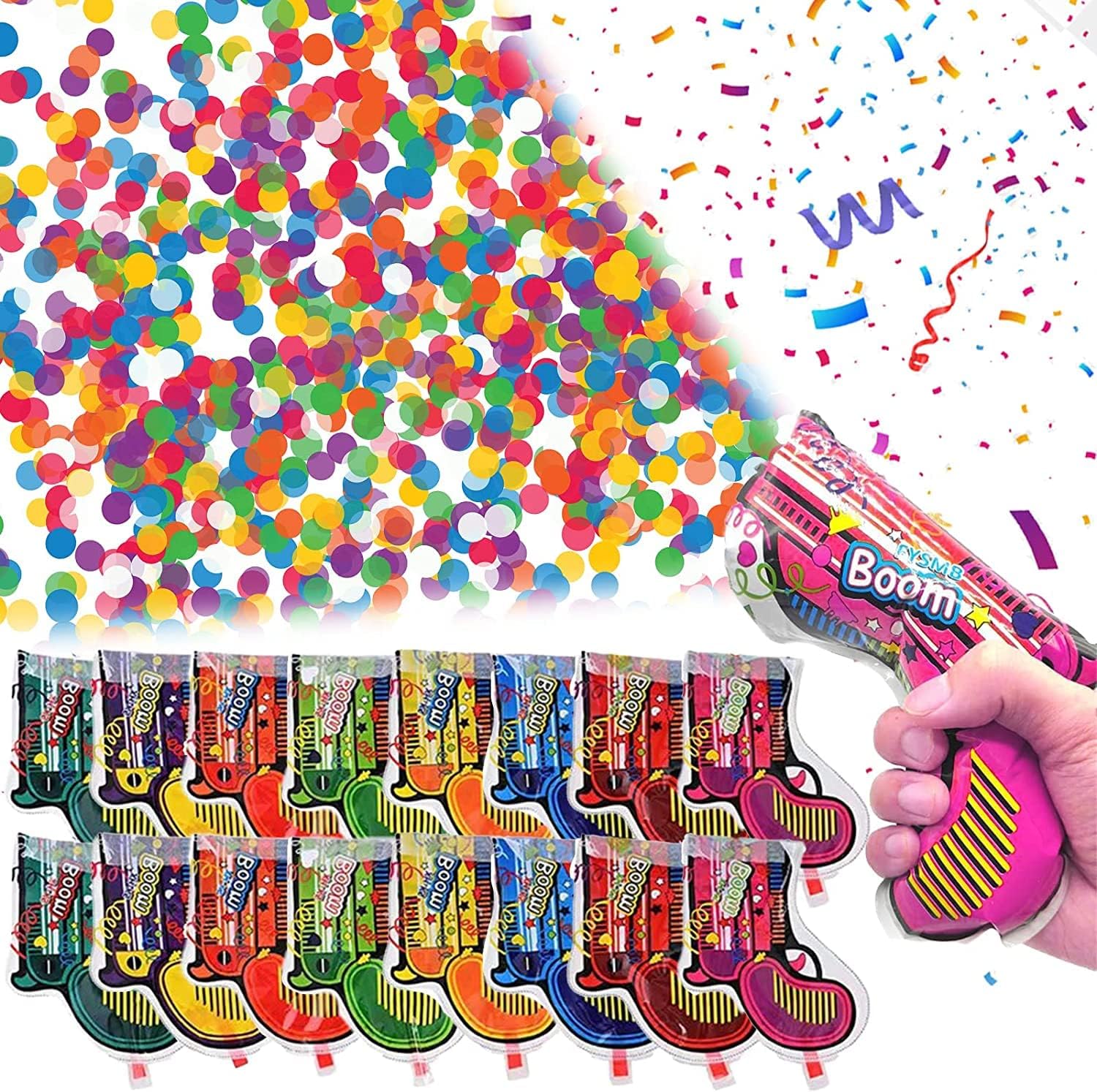 Vibbang 16Pcs Confetti Cannons, Bomb Shooter Confetti, Party Glitter ...
