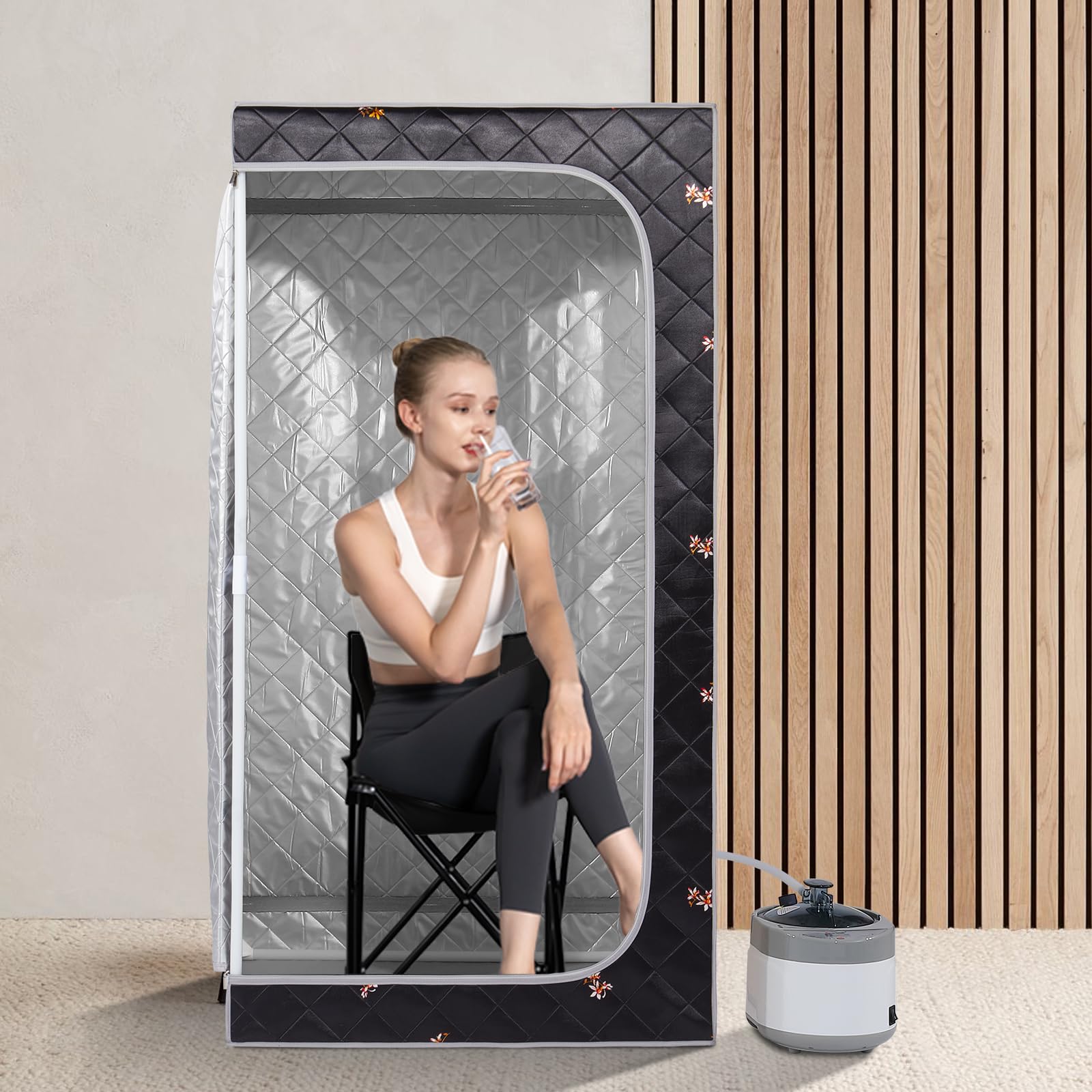 Smartmak Full Body Home Steam Sauna Set, 4L Large Steam Pot One Person ...