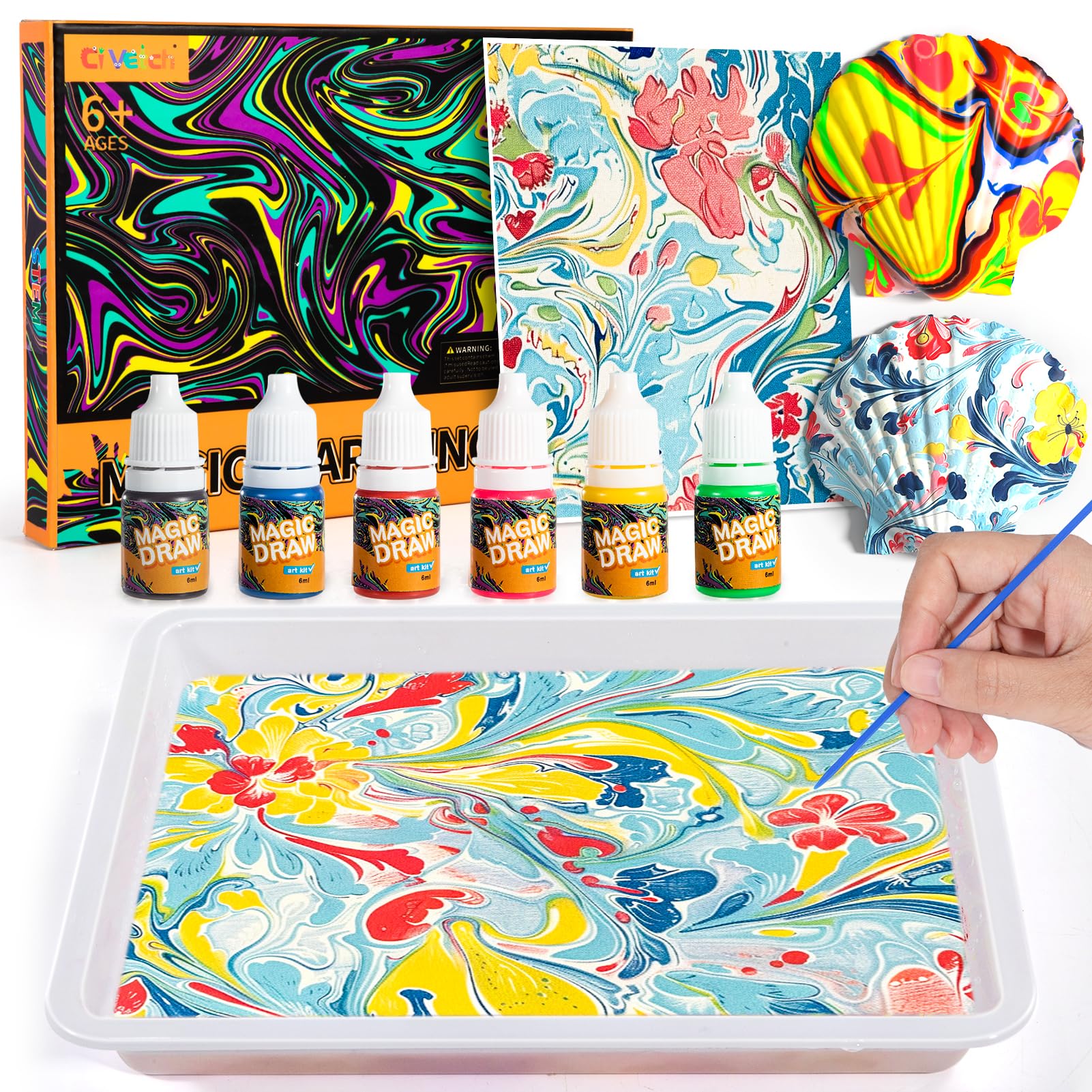 Amazon.com: Water Marbling Paint for Kids, Arts and Crafts for Girls ...