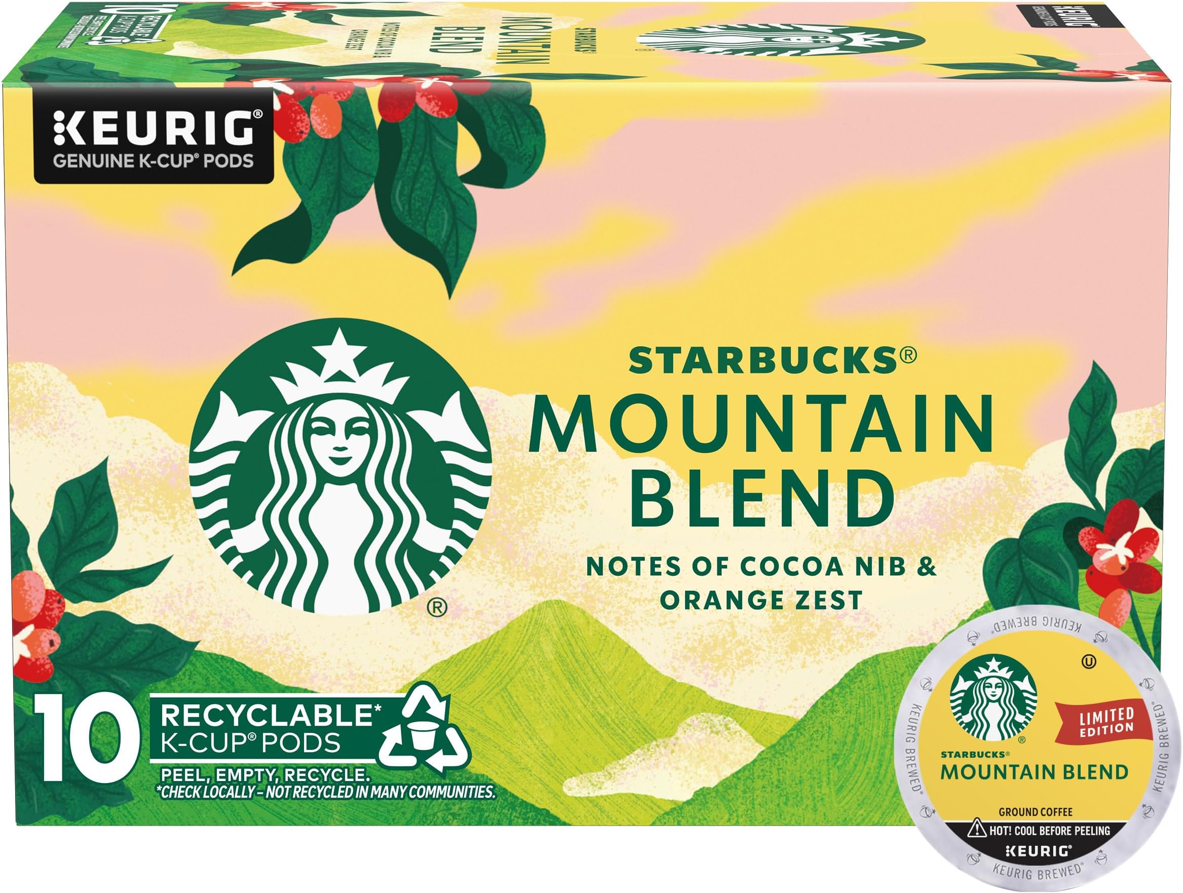 Amazon.com: Starbucks K-Cup Coffee Pods, Medium Light Roast Coffee ...