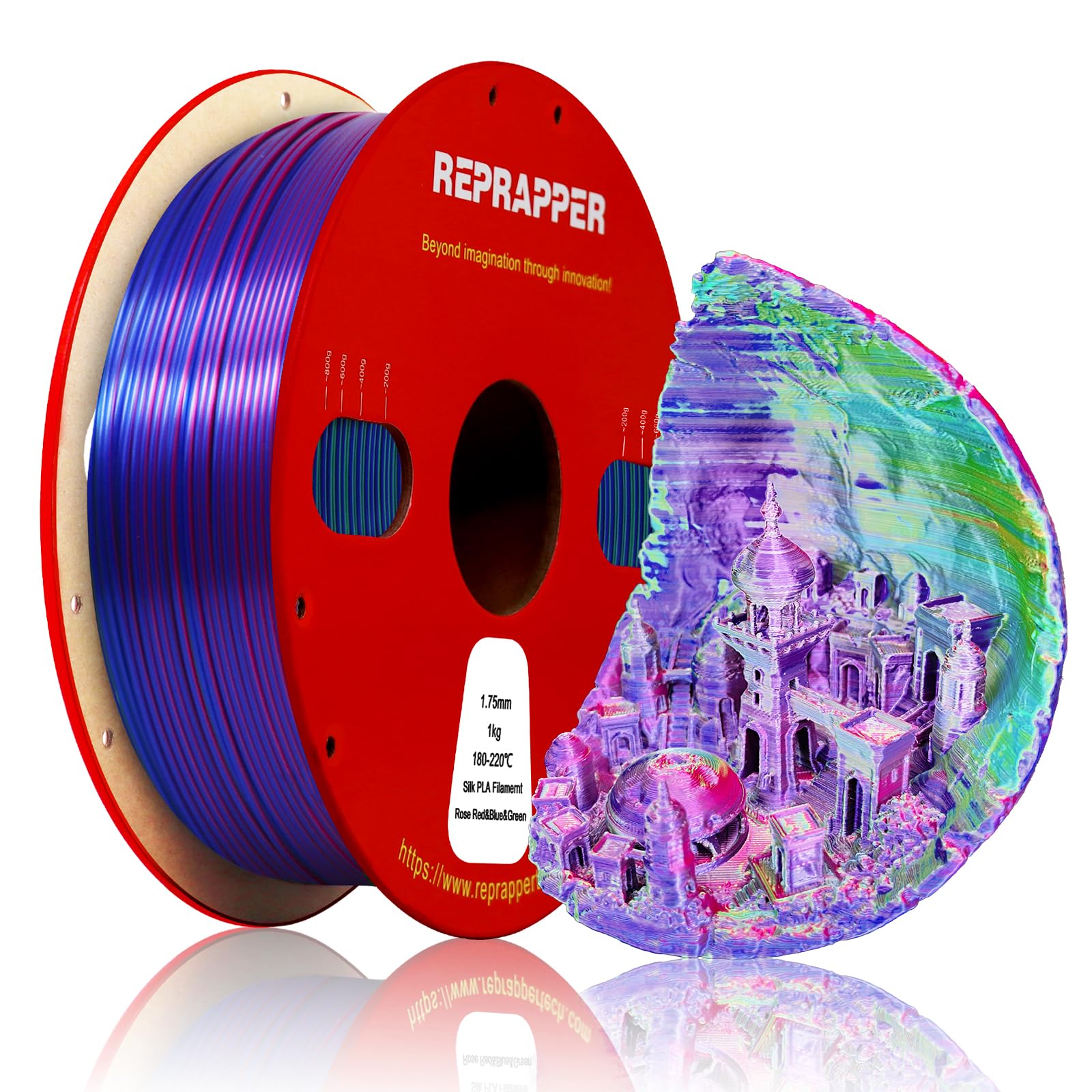 Snapklik.com : Reprapper Tri Color PLA Filament, Coextrusion 1kg PLA 1 ...