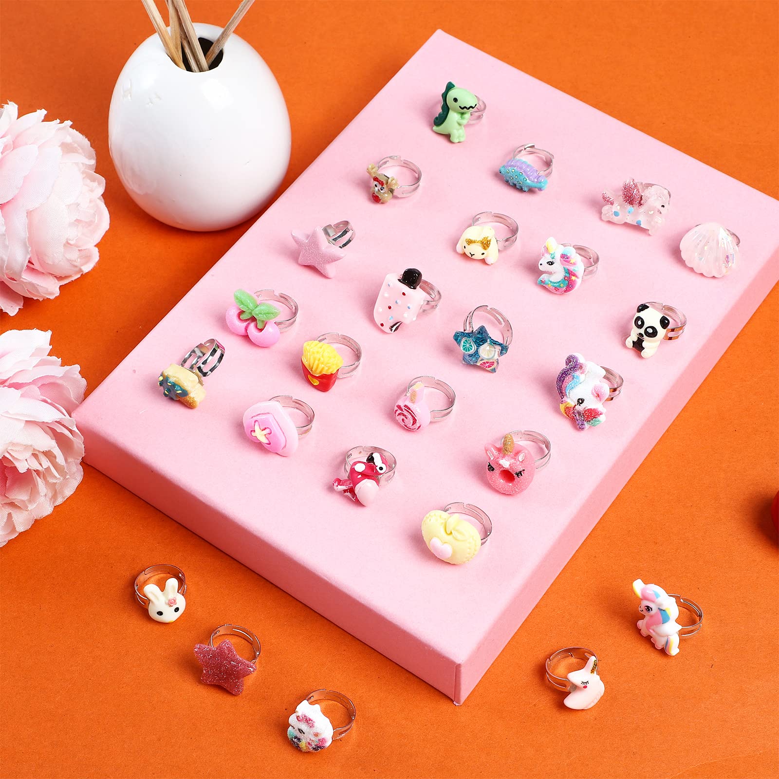 Snapklik.com : SOTOGO 100 Pieces Little Girl Rings Jewelry Rings Girl ...