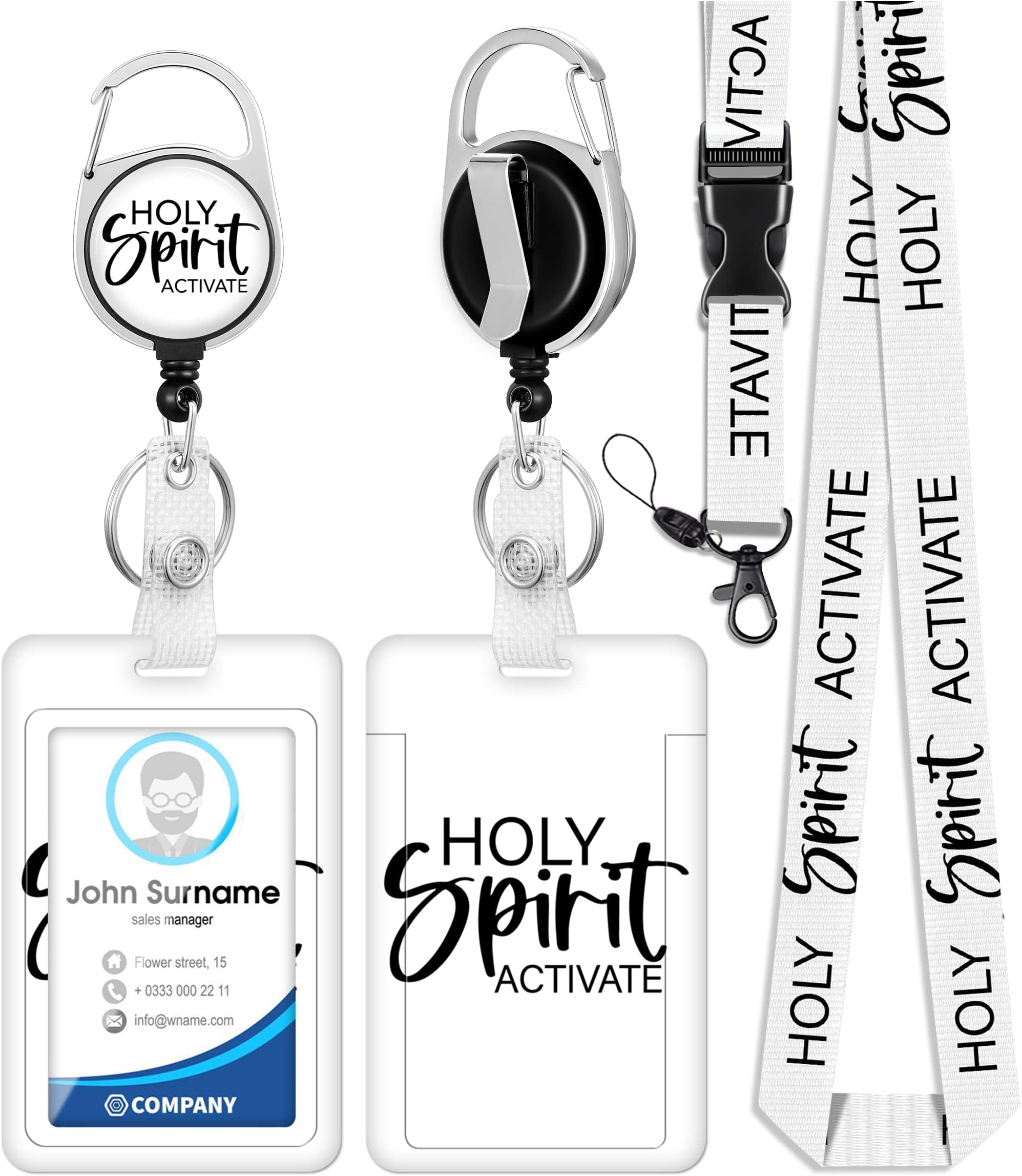 Amazon.com : FINEUP Heavy Duty ID Badge Holder with Lanyard ...