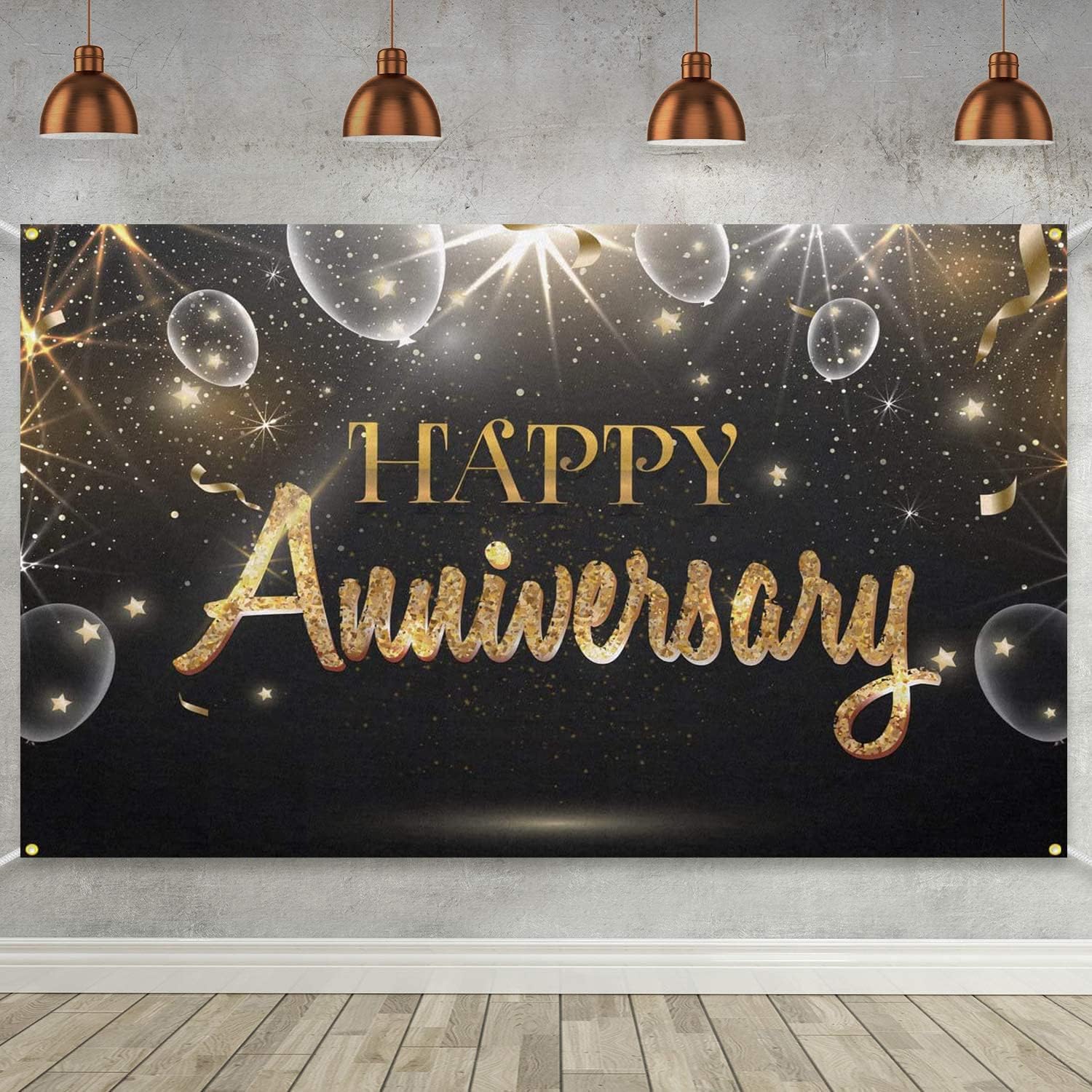 Amazon.com : IIILUYOT Happy Anniversary Backdrop Party Decorations ...