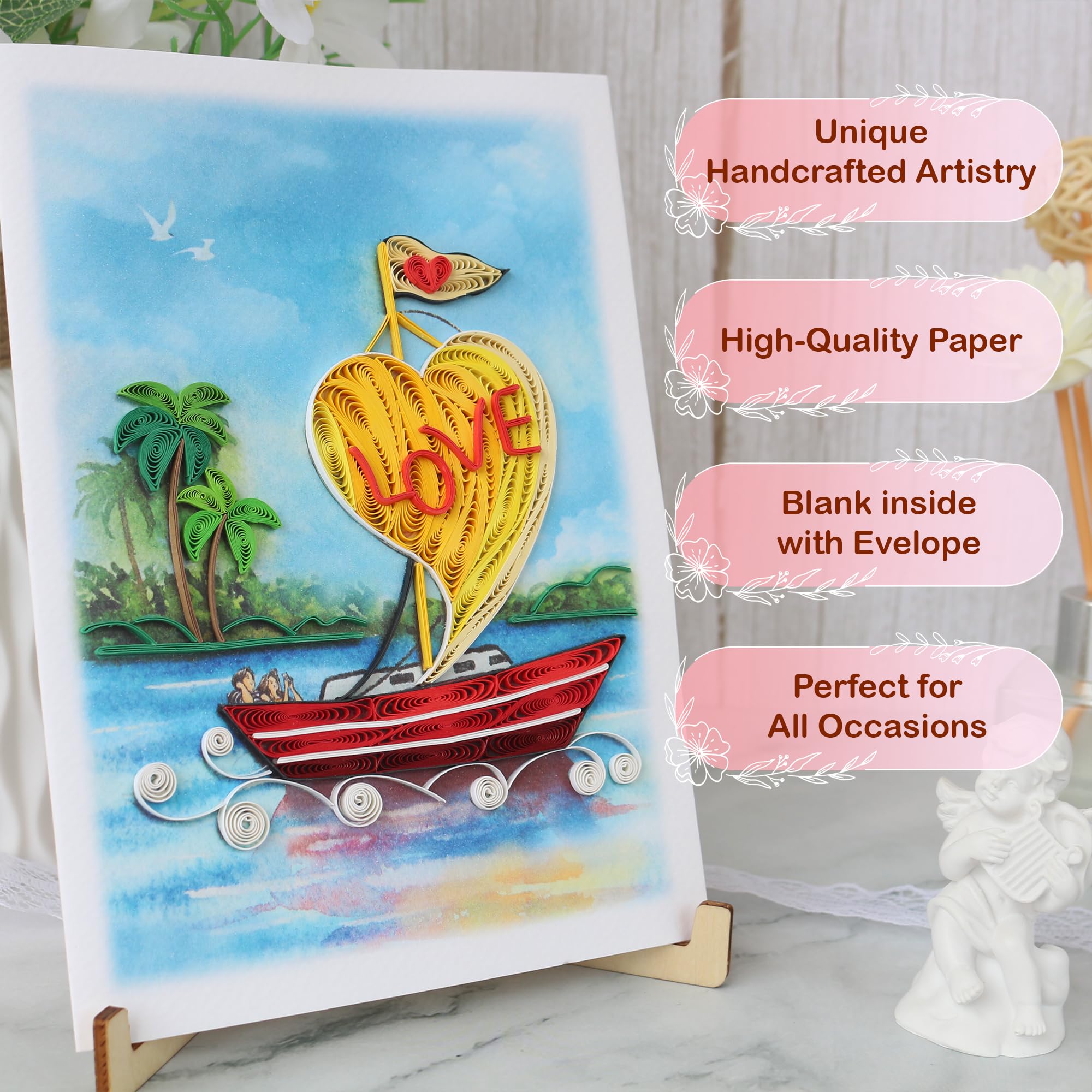 Snapklik.com : Sailboat Quilling Card, Anniversary Card For Wife ...