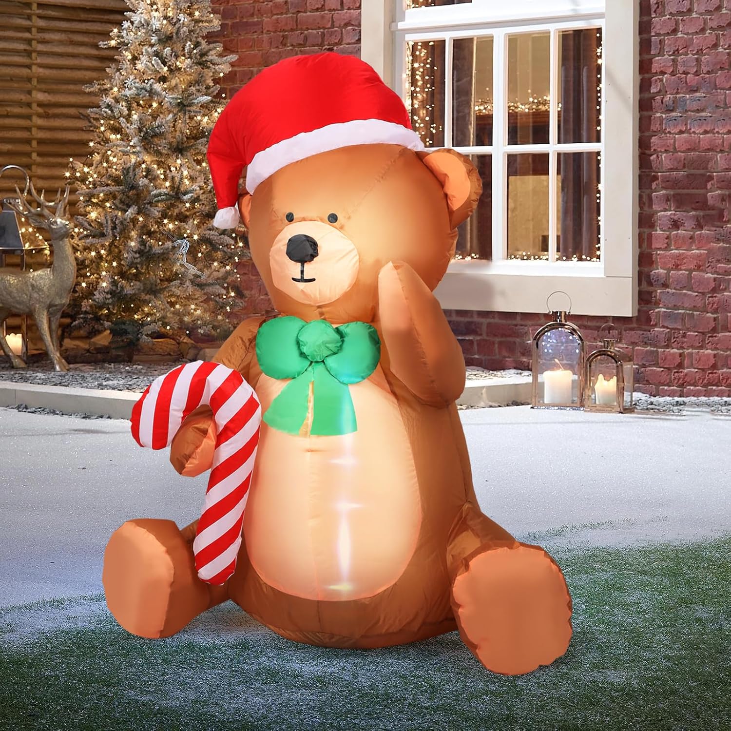 Amazon.com: 4FT Lighted Christmas Inflatables Outdoor Bear Decorations ...