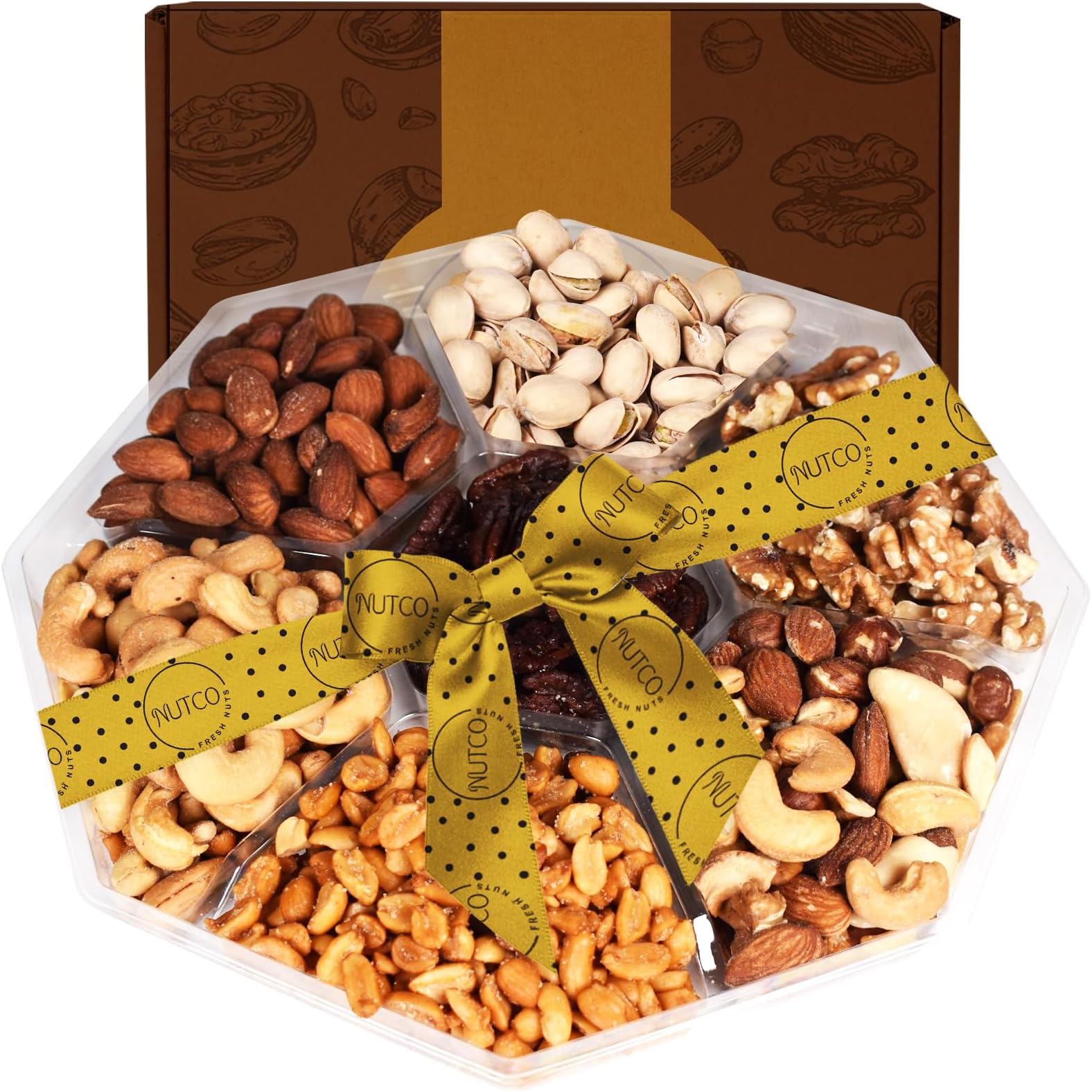 Amazon.com : Nutco Gourmet Collection 1LB Mixed Nuts Gift Basket, Gift ...