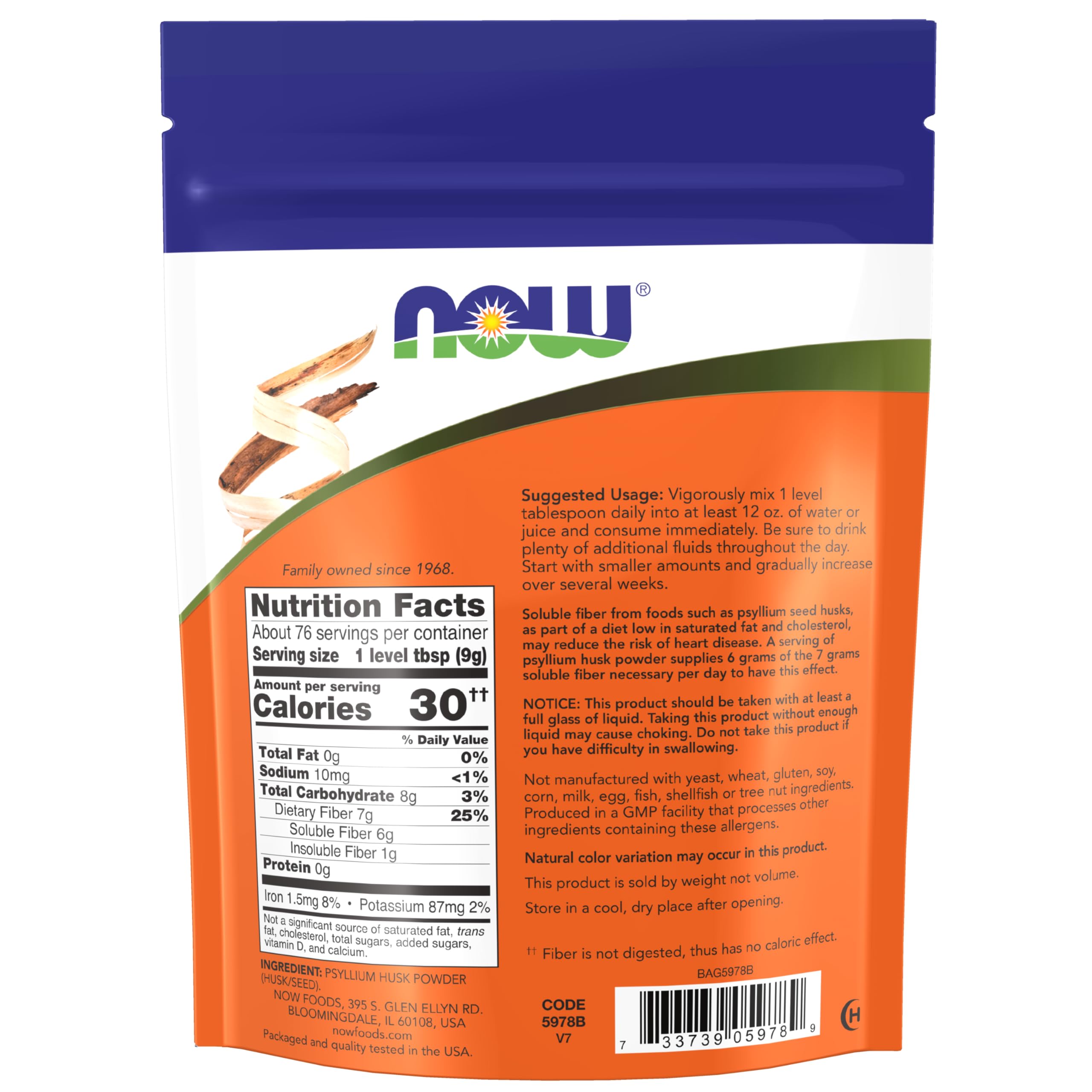 Now Foods Psyllium Husk Powder 24 Oz 680g Free Shipping Psyllium Husk