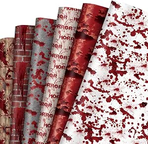 Amazon.com: JarThenaAMCS 12 Sheets Halloween Bloody Wrapping Paper ...