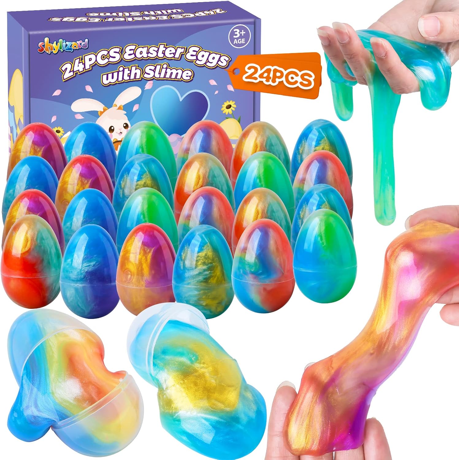 Amazon.com: ShyLizard Prefilled Easter Eggs with Slime for Easter ...