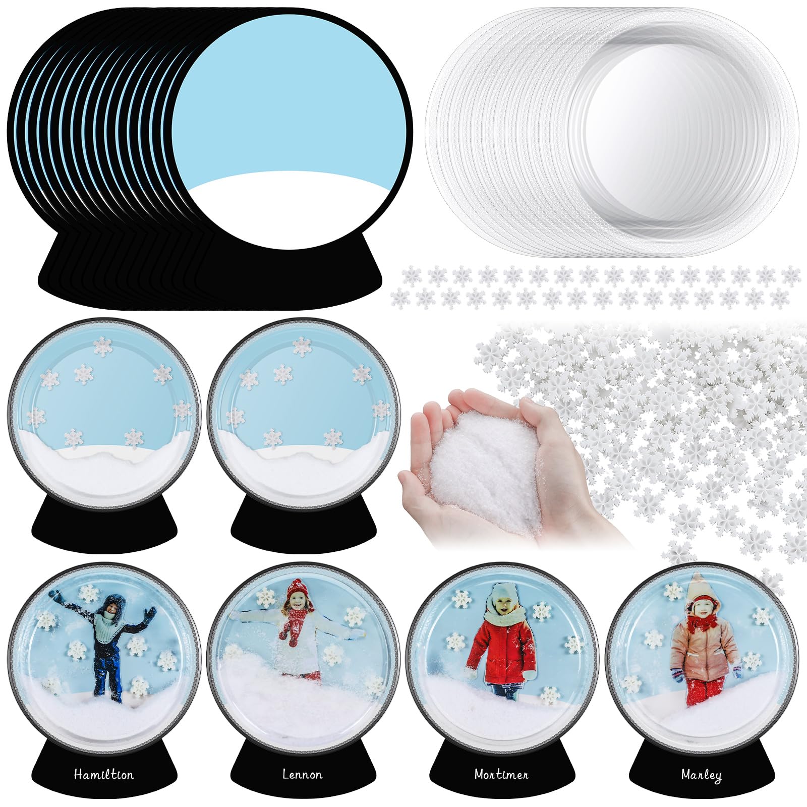 Amazon.com - Hollowfly 30 Sets Snow Globe Picture Frame Craft Kit DIY ...