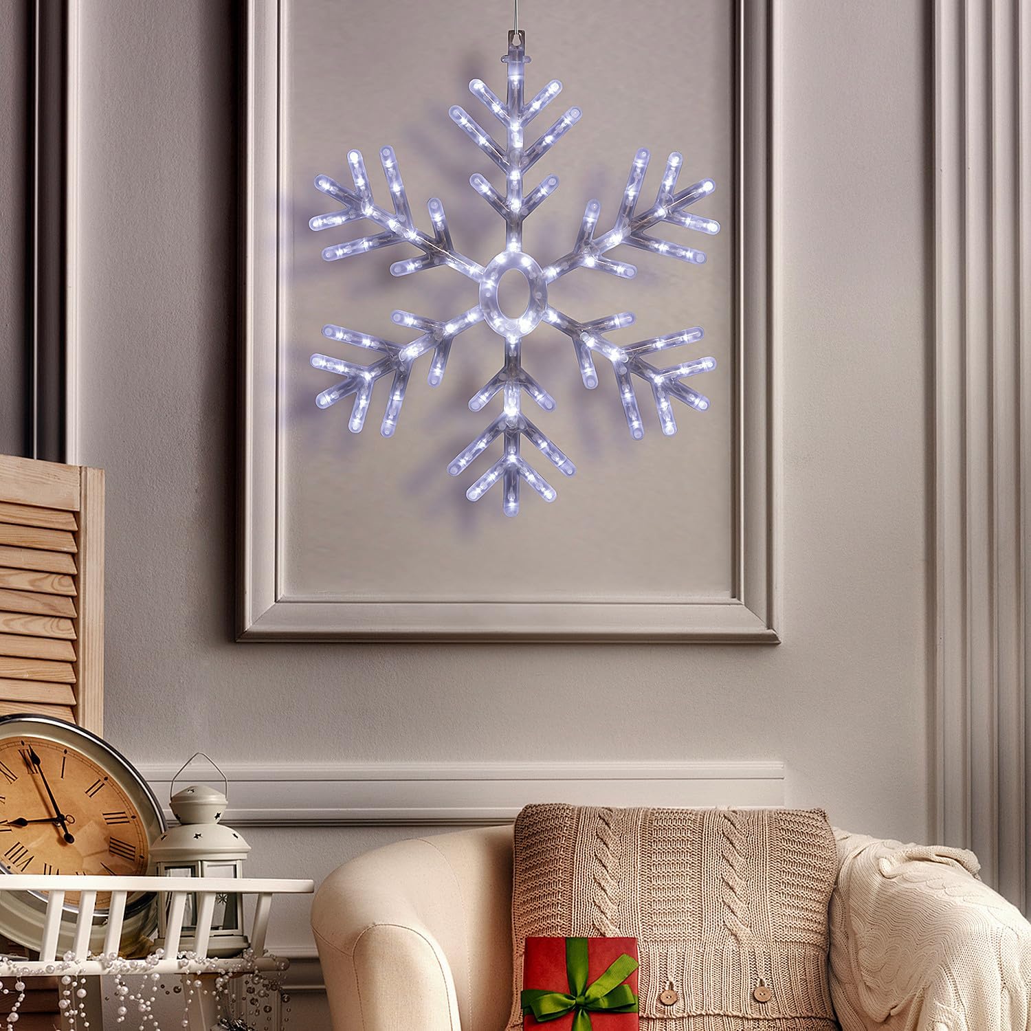 Amazon.com: Christmas Snowflake Window Lights Decorations, 2 Packs 14 ...