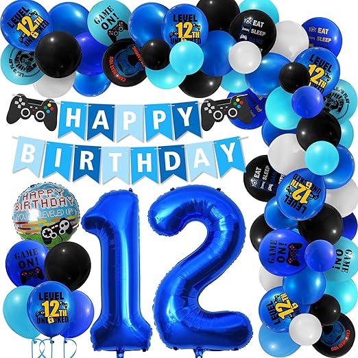 Amazon.com: Video Game 12th birthday decorations for boys, 74PCS Game ...