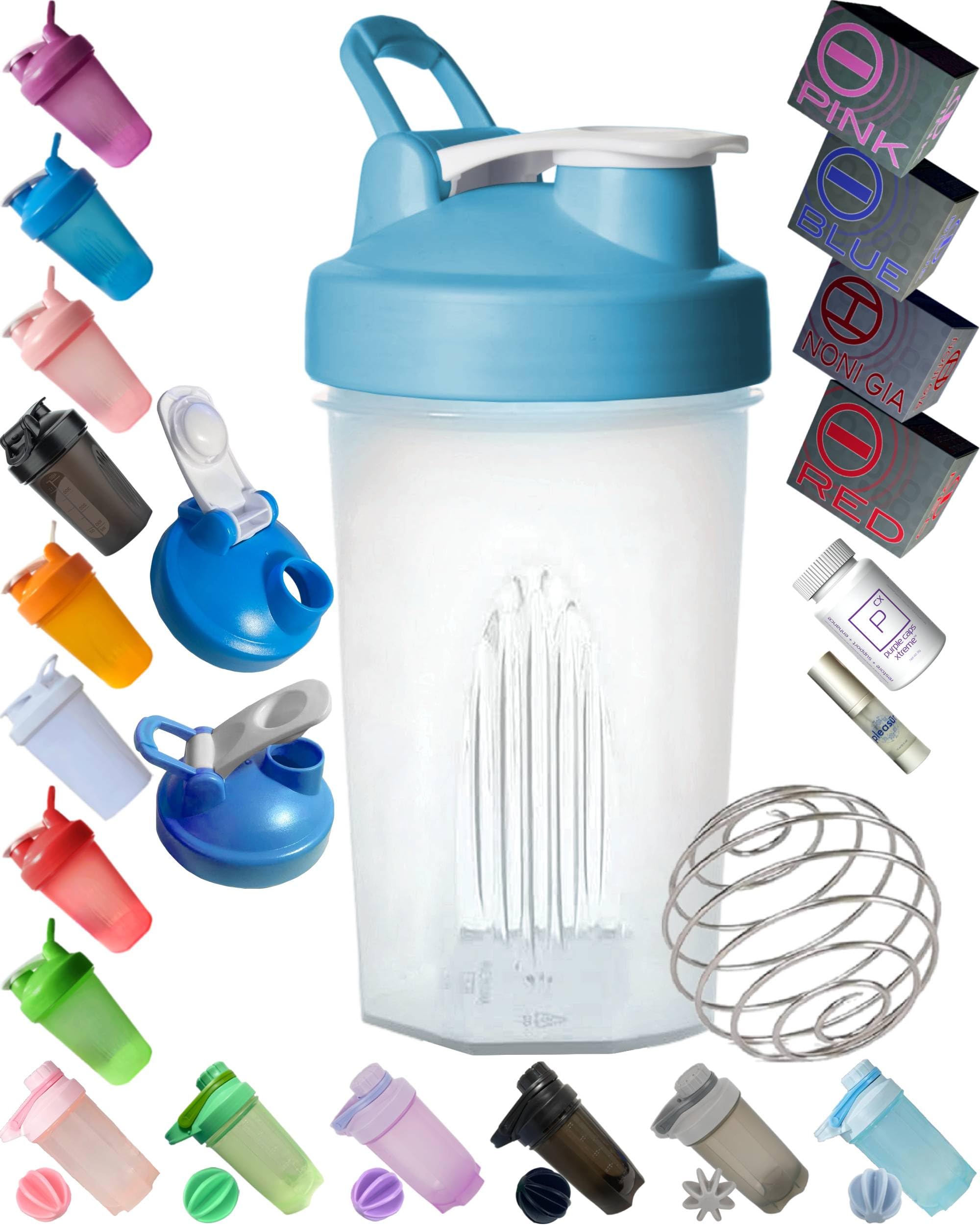 Amazon.com: Shaker Bottle A Small Clear Cup w. Blue Lid,12Oz/400ml ...